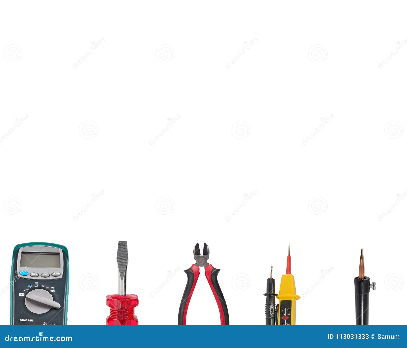 Tools To Use in Electrical Installations on White Stock Image - Image ...