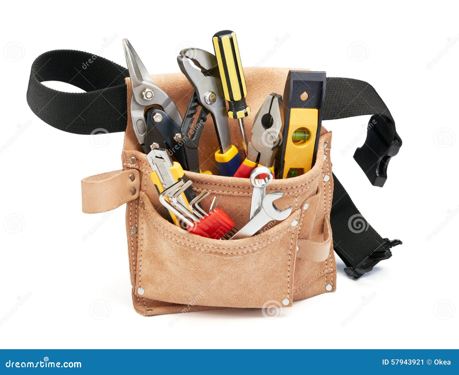 Tools in tool belt stock image. Image of cutter, spirit - 57943921