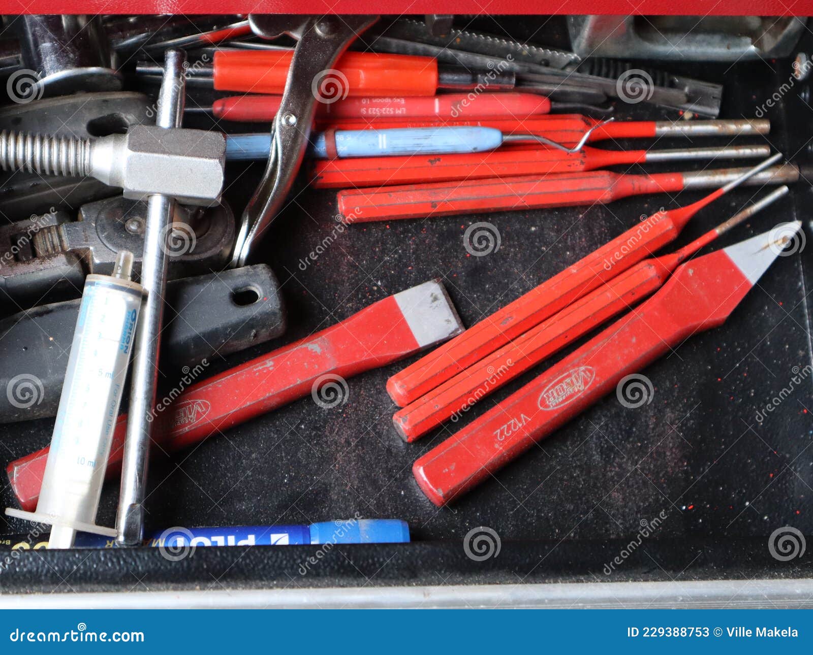 Tools in the Toolbox and they are Messed Up Stock Image - Image of cred ...