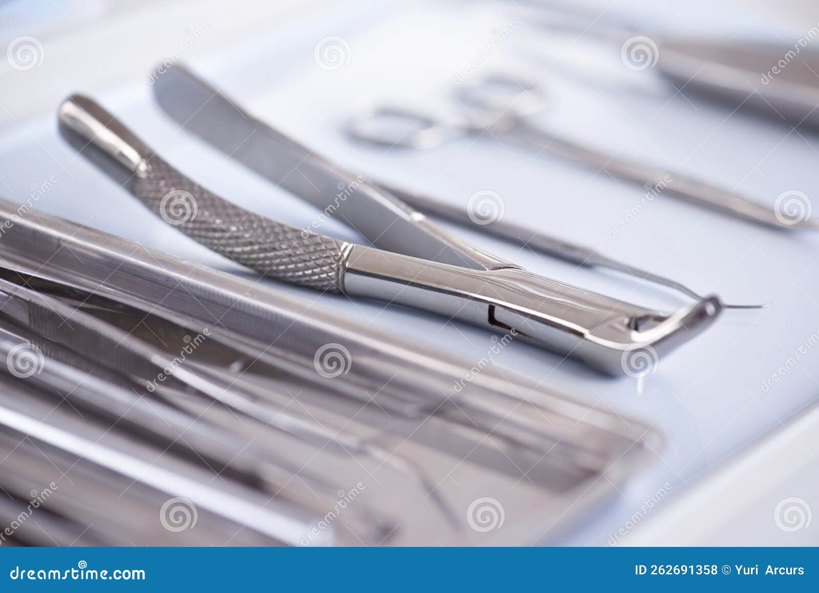 The Tools of the Trade. Closeup View of Dental Surgical Instruments ...