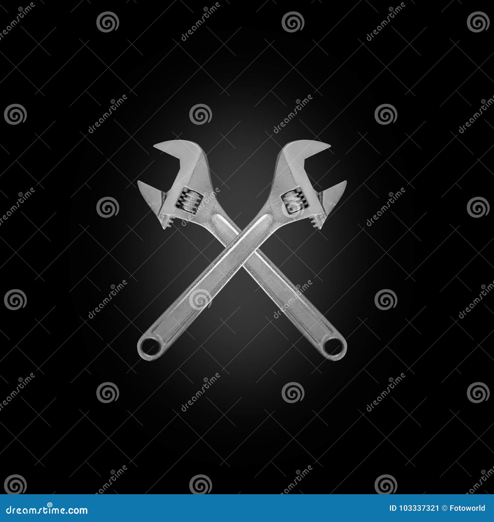 Tools - Two Crossed Adjustable Spanner Stock Image - Image of mechanic ...