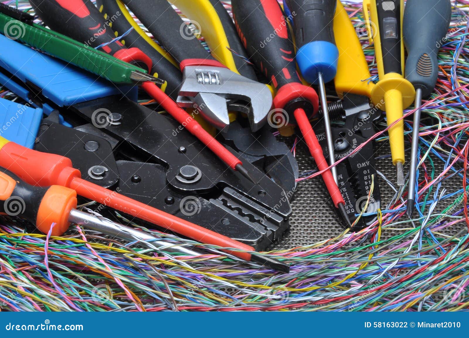Tools Used in Electrical Installations Stock Photo - Image of device ...