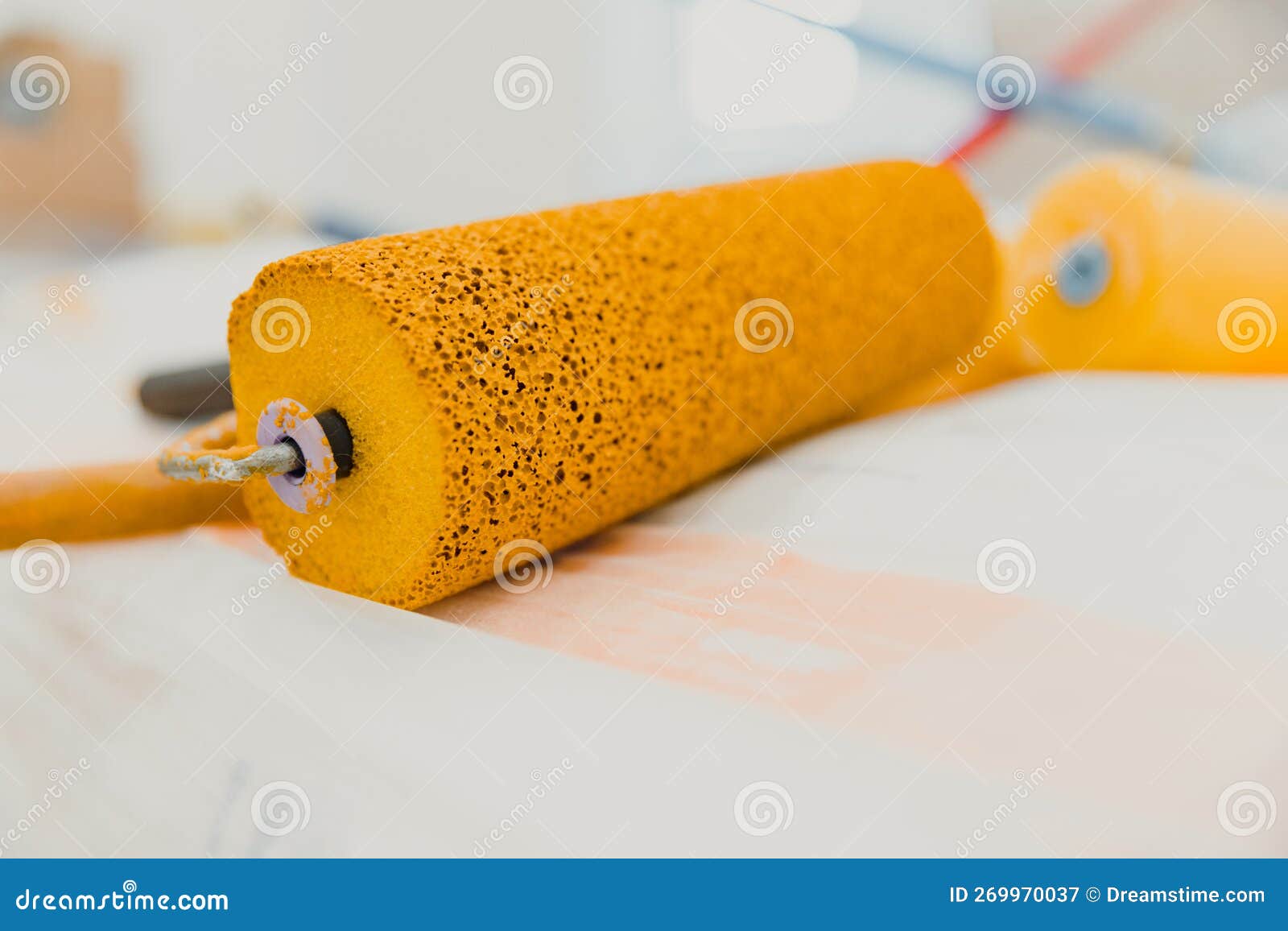 Tools Used in Epoxy Floor Painting Stock Image - Image of paint, yellow ...