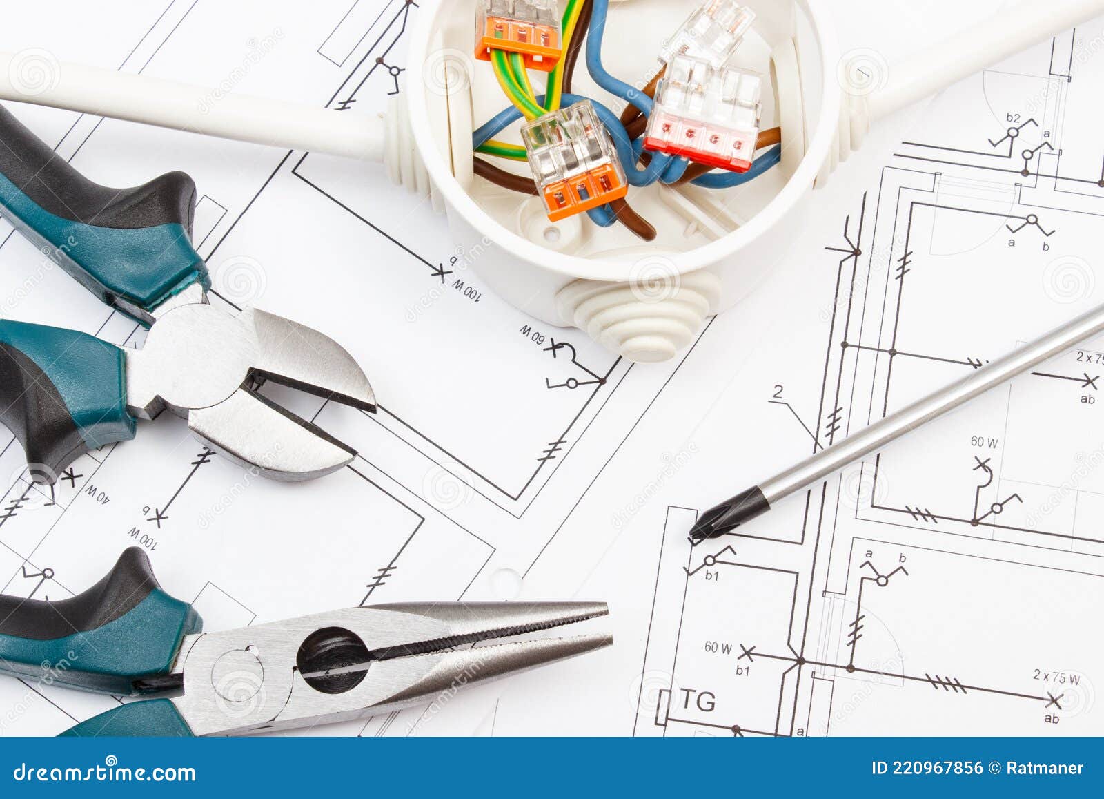 The Plan Of Electrical Installation Stock Photography | CartoonDealer ...
