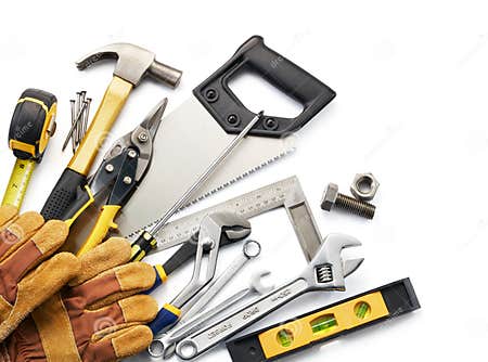 Tools stock photo. Image of right, pliers, nail, tape - 57945730