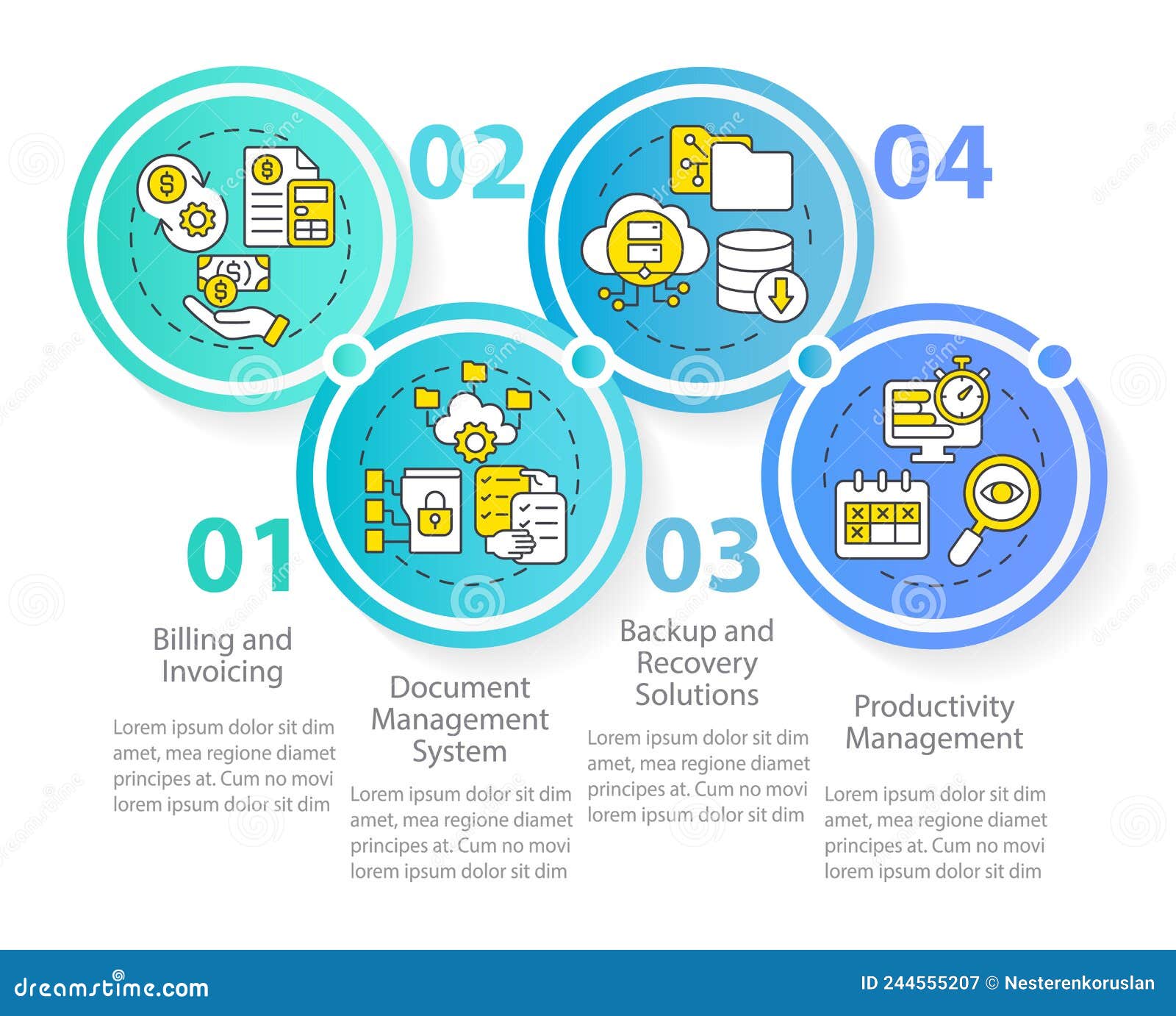 Tools for Virtual Workplace Circle Infographic Template Stock Vector ...