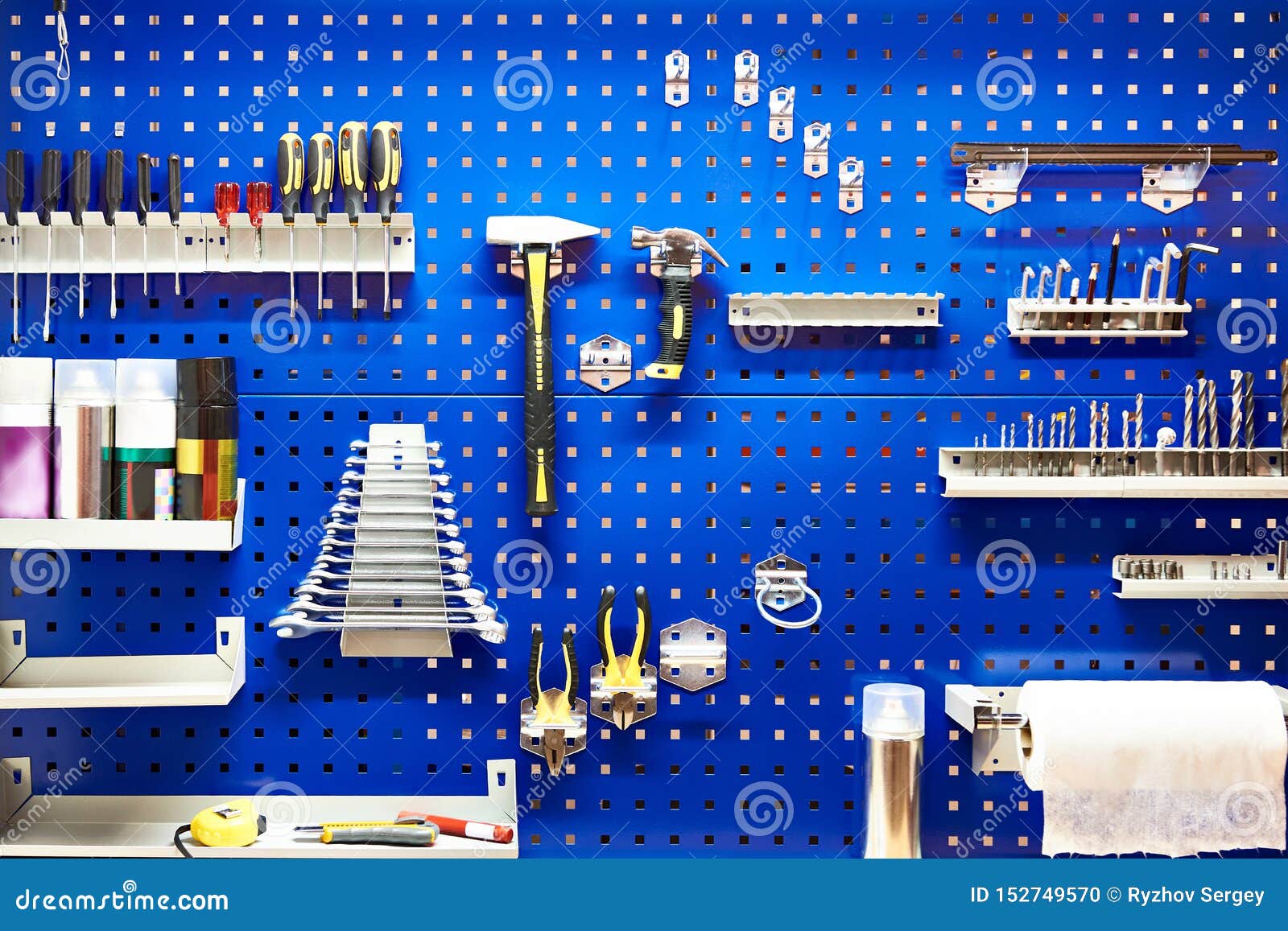 Tools on the Wall in Workshop Stock Photo - Image of mechanic, hardware ...