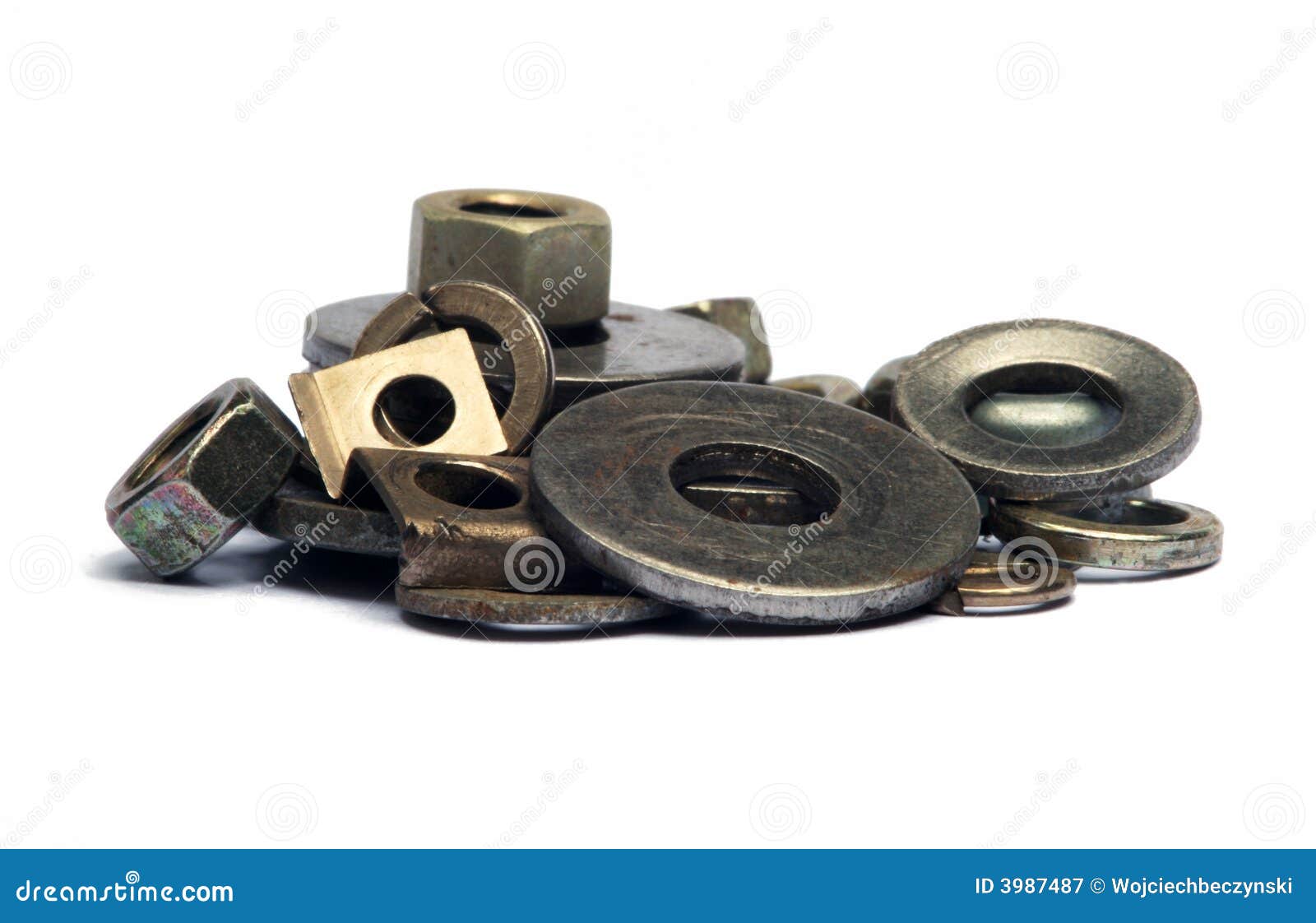 Tools washer and nuts. stock image. Image of carpenter - 3987487