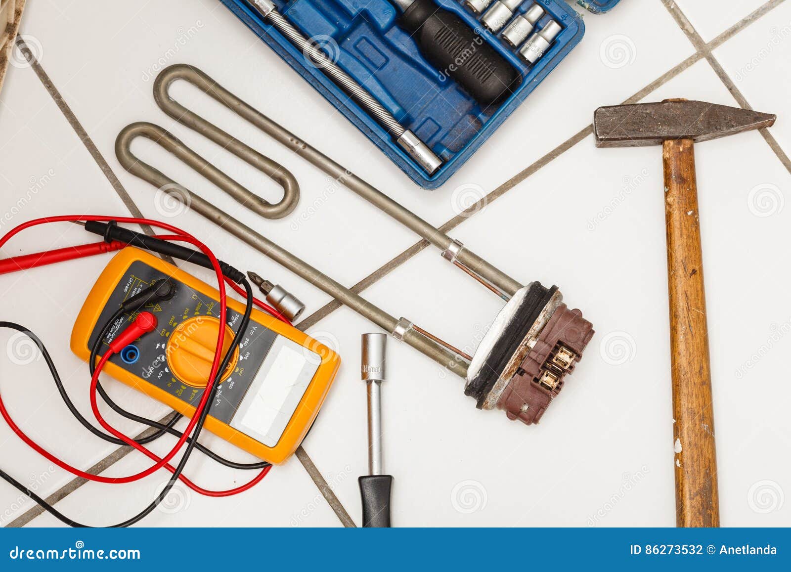 Tools with Washing Machine. Stock Photo - Image of mechanical, heater ...