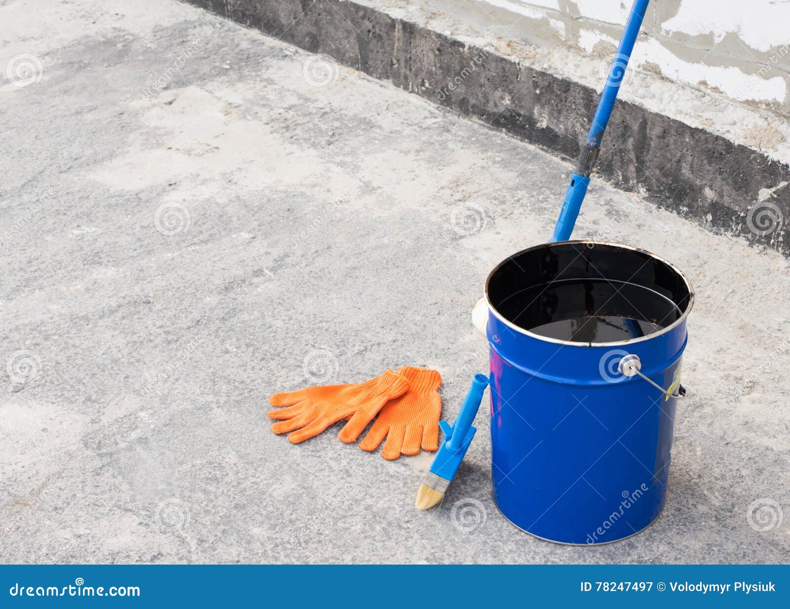 Tools for waterproofing. stock image. Image of maintenance - 78247497