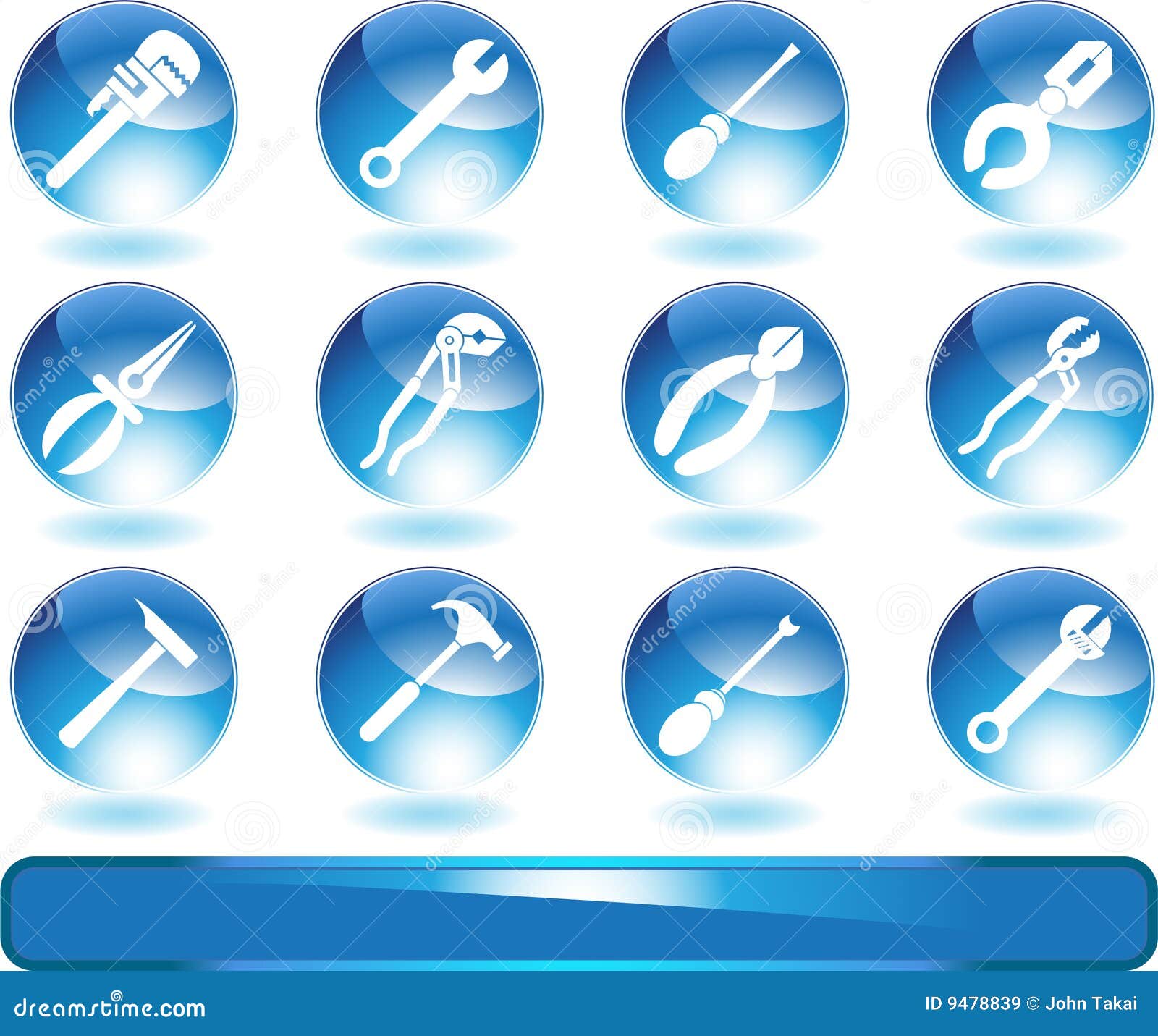 Tools Web Button - Round stock vector. Illustration of isolated - 9478839