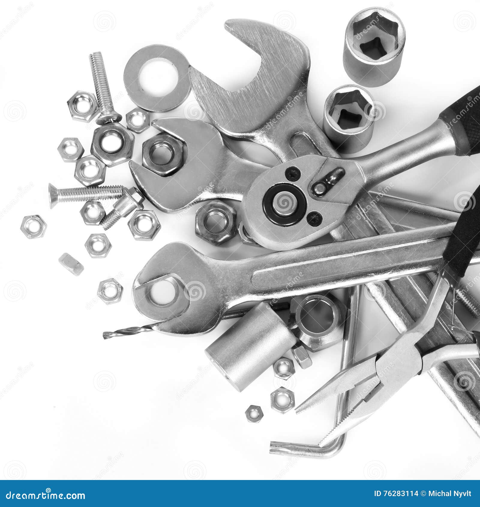 Tools on white background stock photo. Image of bolt - 76283114