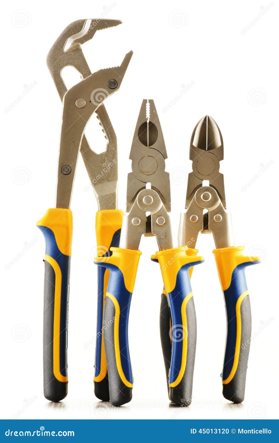 Tools on white background. stock photo. Image of grip - 45013120