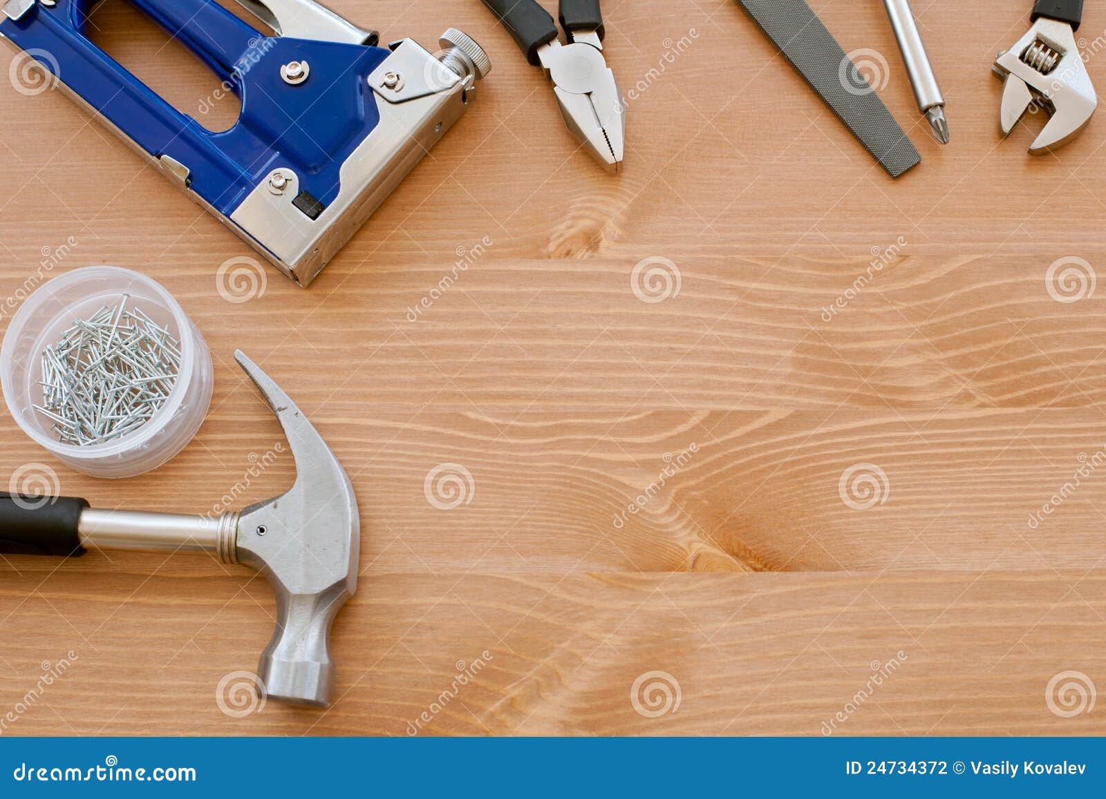 Tools on the wood stock photo. Image of closeup, handle - 24734372