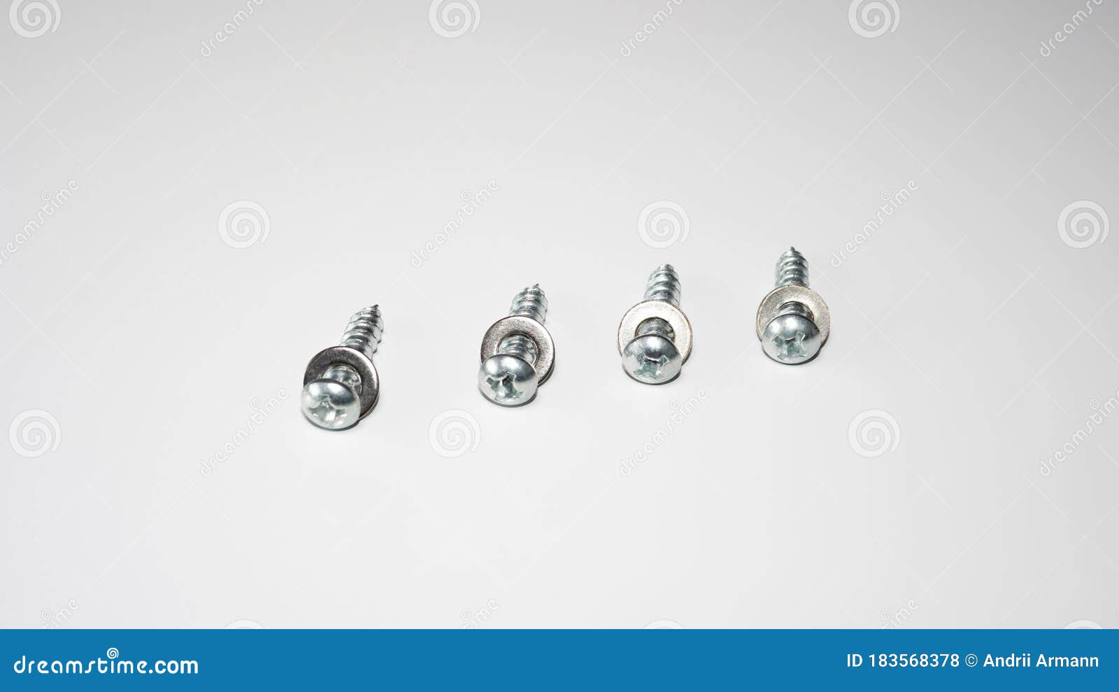 Silver Screws. Self-tapping Screws Stock Photo - Image of connection ...