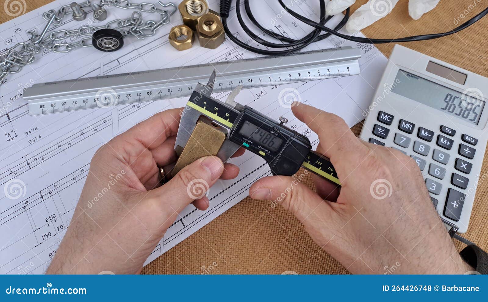 Brass Caliper Ruler Stock Photo | CartoonDealer.com #185213610