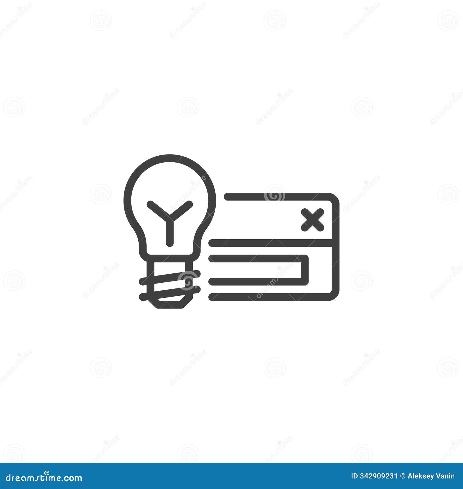 Tooltip line icon stock illustration. Illustration of light - 342909231