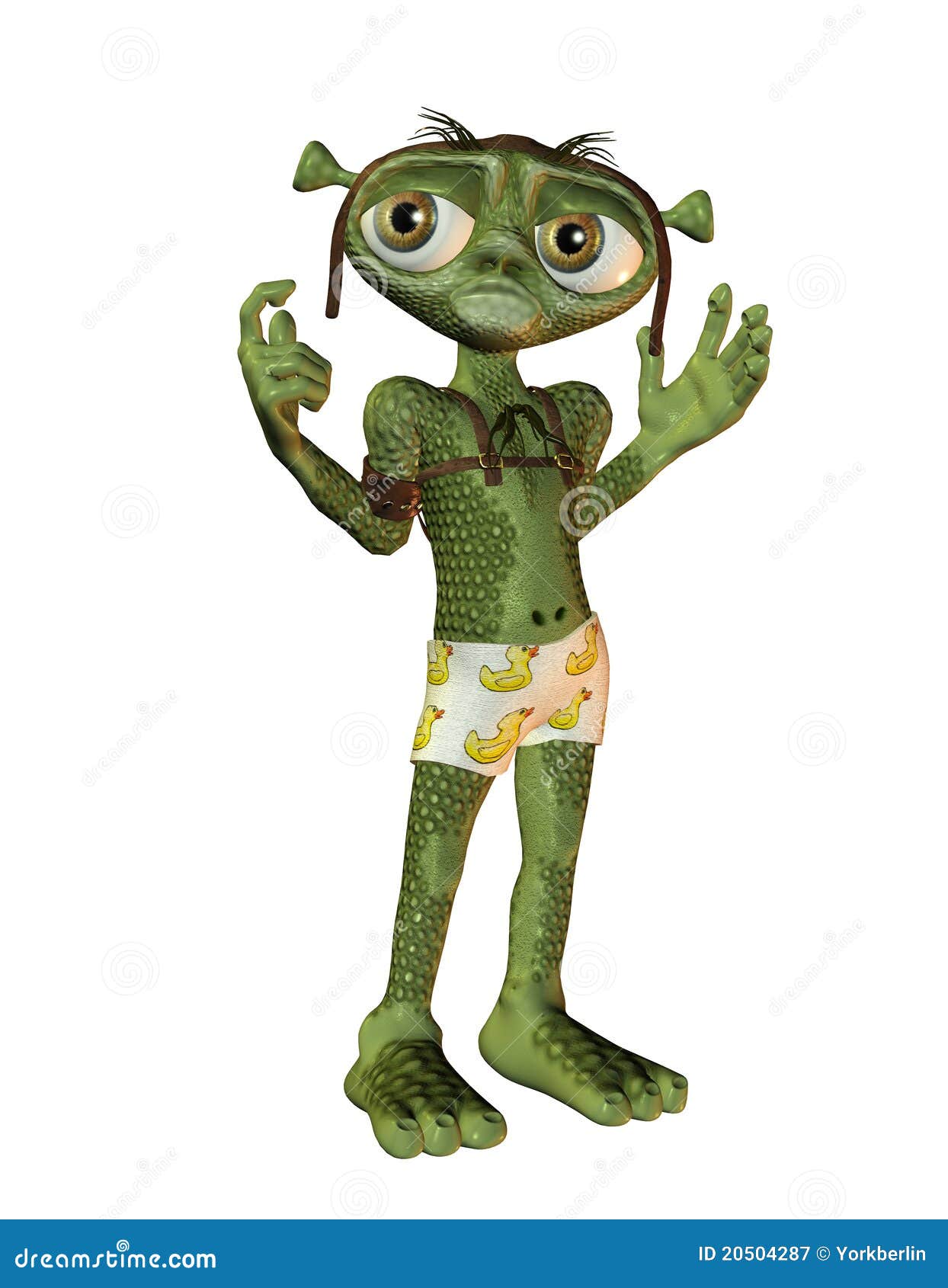 Toon Alien with Estranged Pose Stock Illustration - Illustration of ...