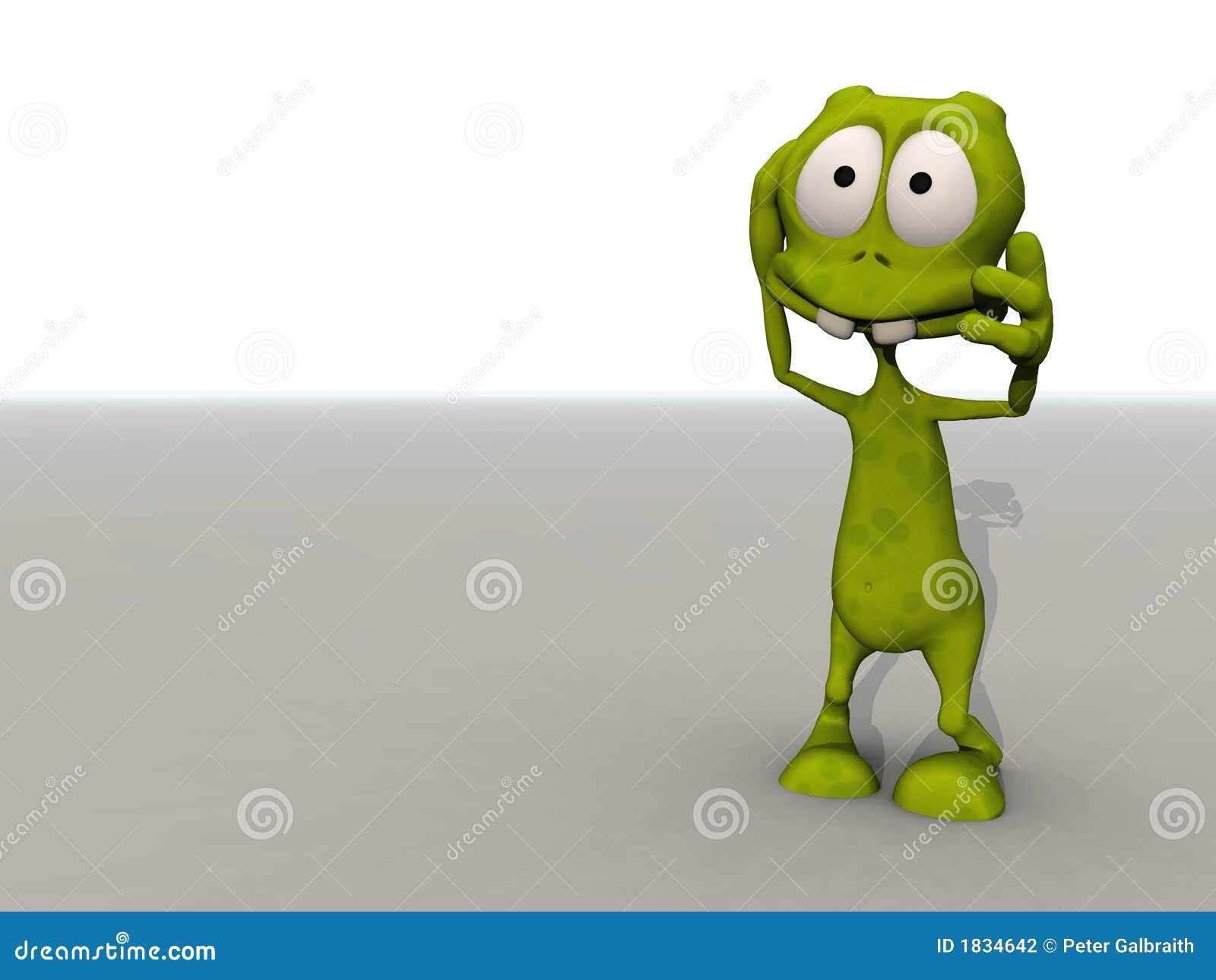 Toon alien in shock stock illustration. Illustration of toon - 1834642