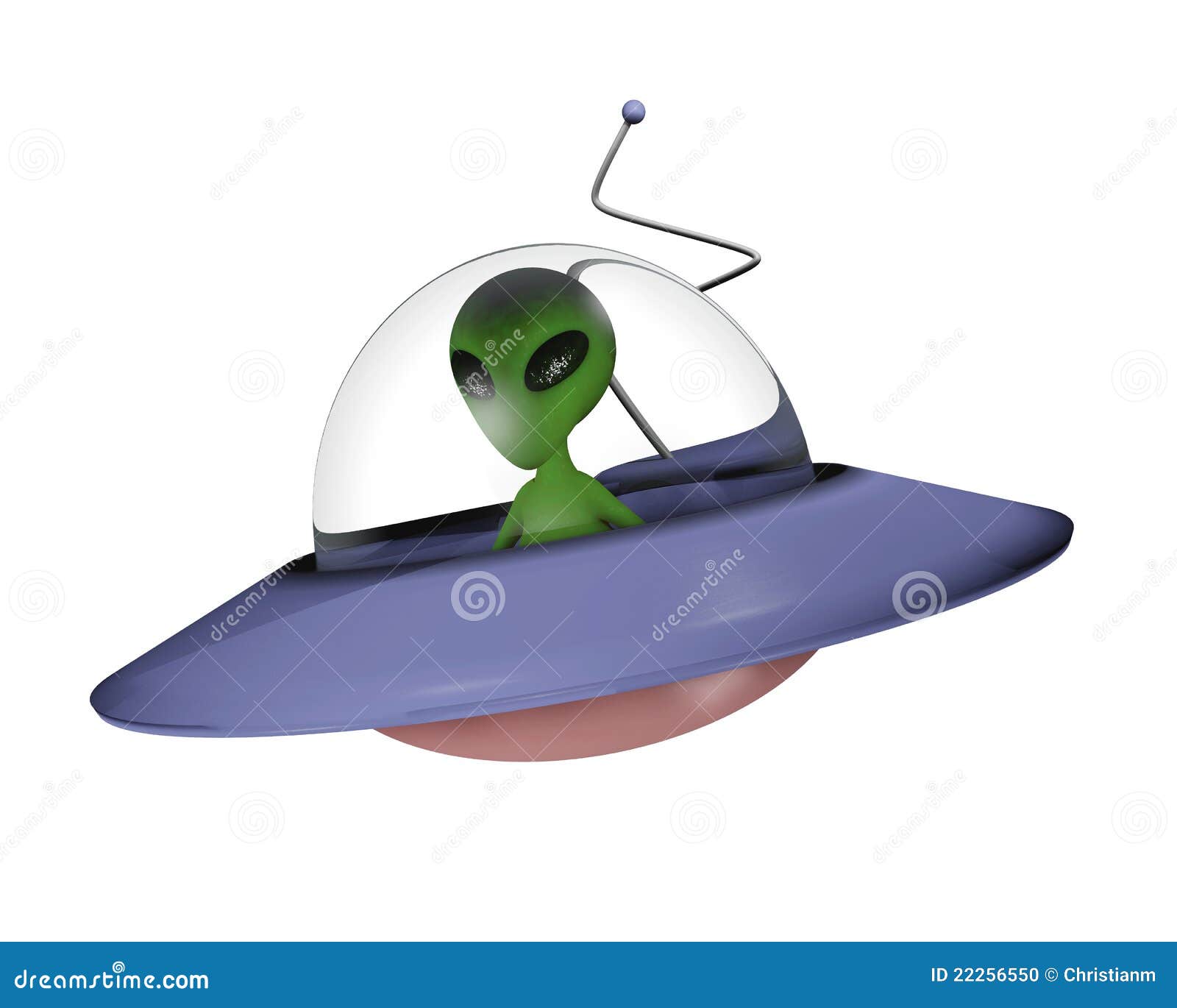 Alien Spaceship Cartoon In Space