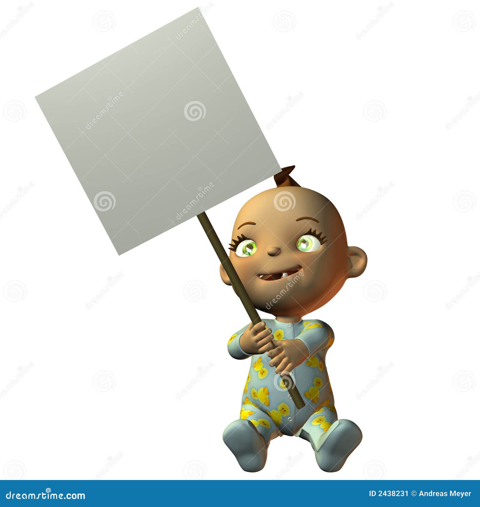 Toon Baby with Sign stock illustration. Illustration of baby - 2438231