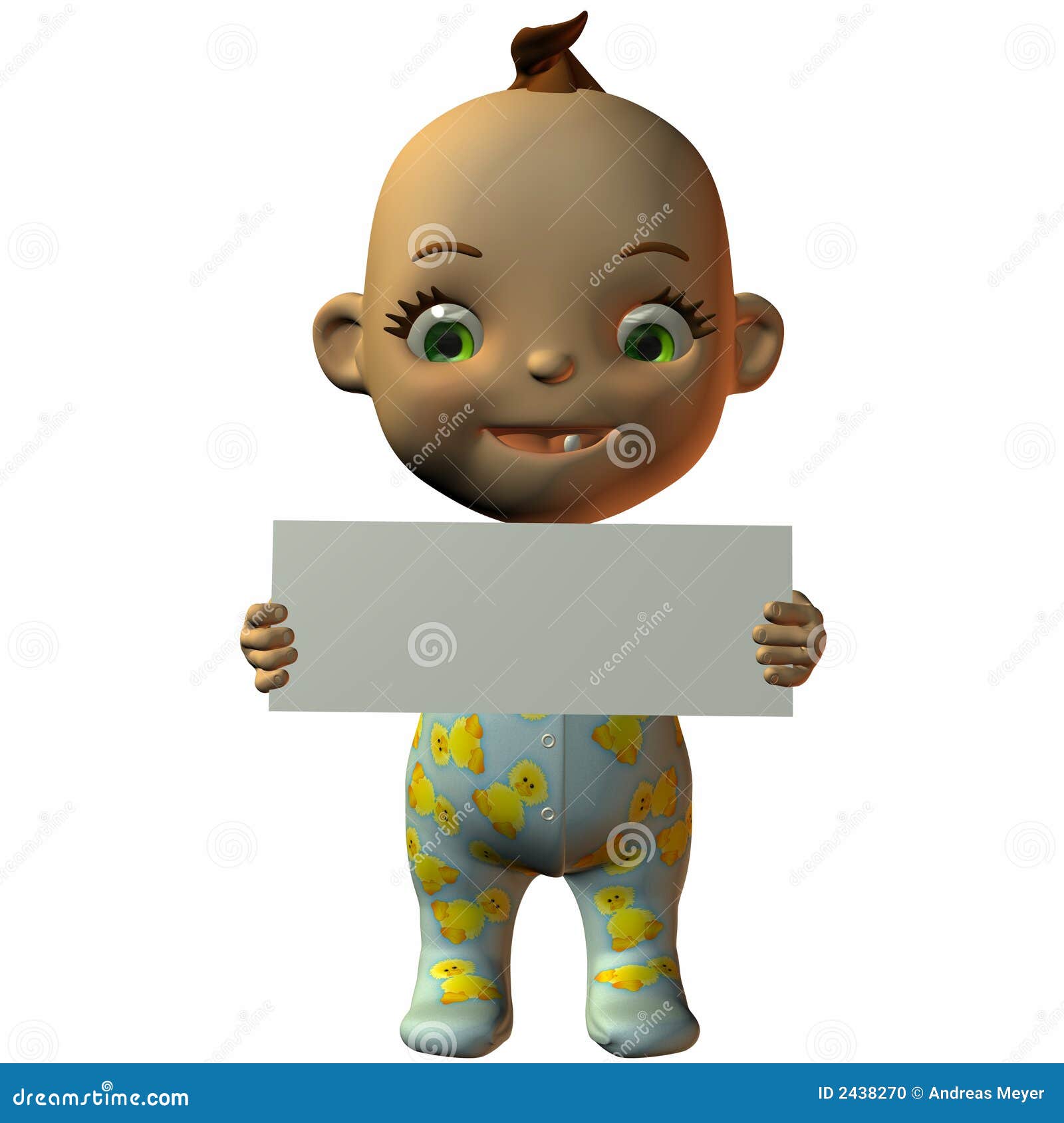 Toon Baby with Sign stock illustration. Illustration of look - 2438270