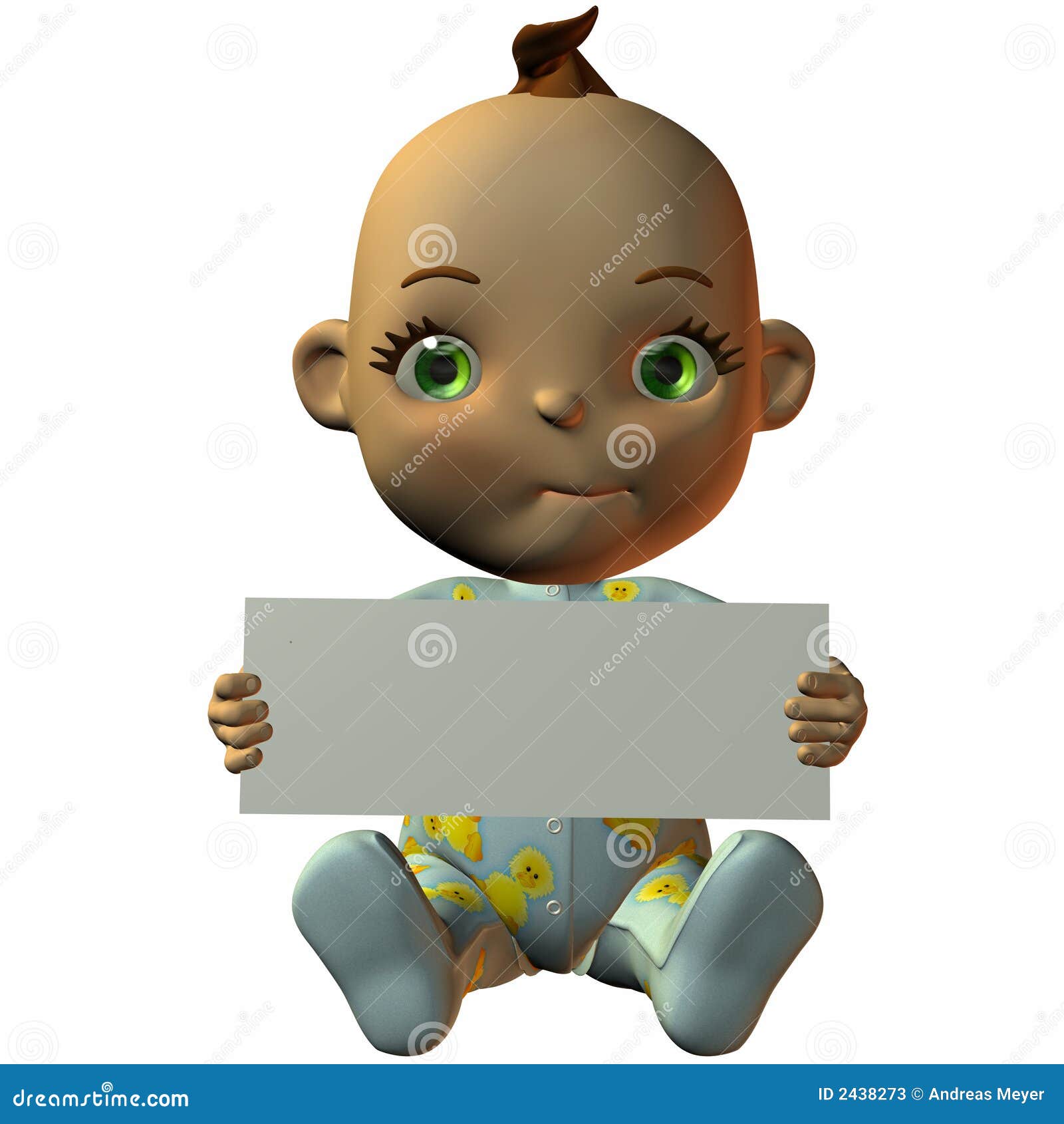 Toon Baby with Sign stock illustration. Illustration of poser - 2438273