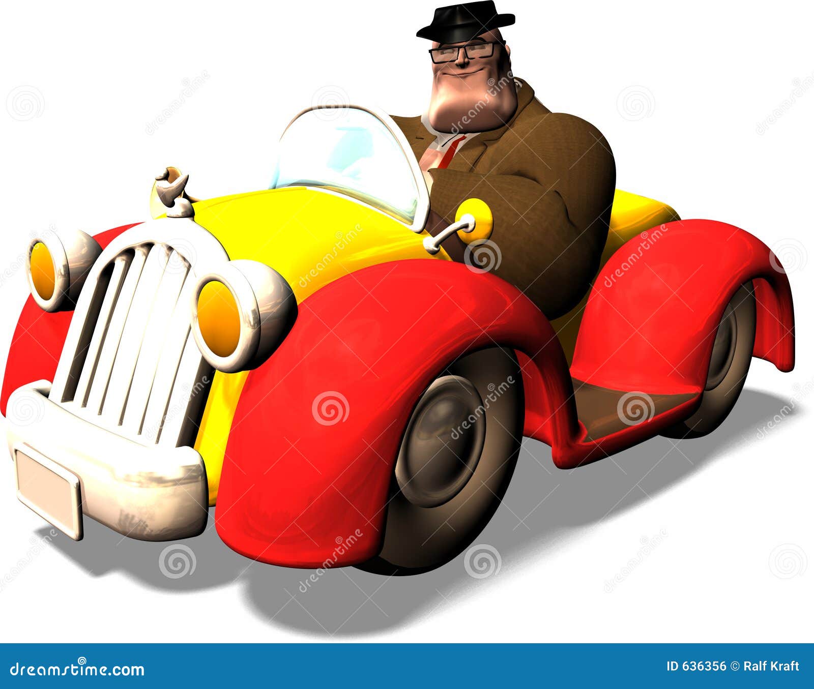 Toon car stock illustration. Illustration of auto, shadows - 636356