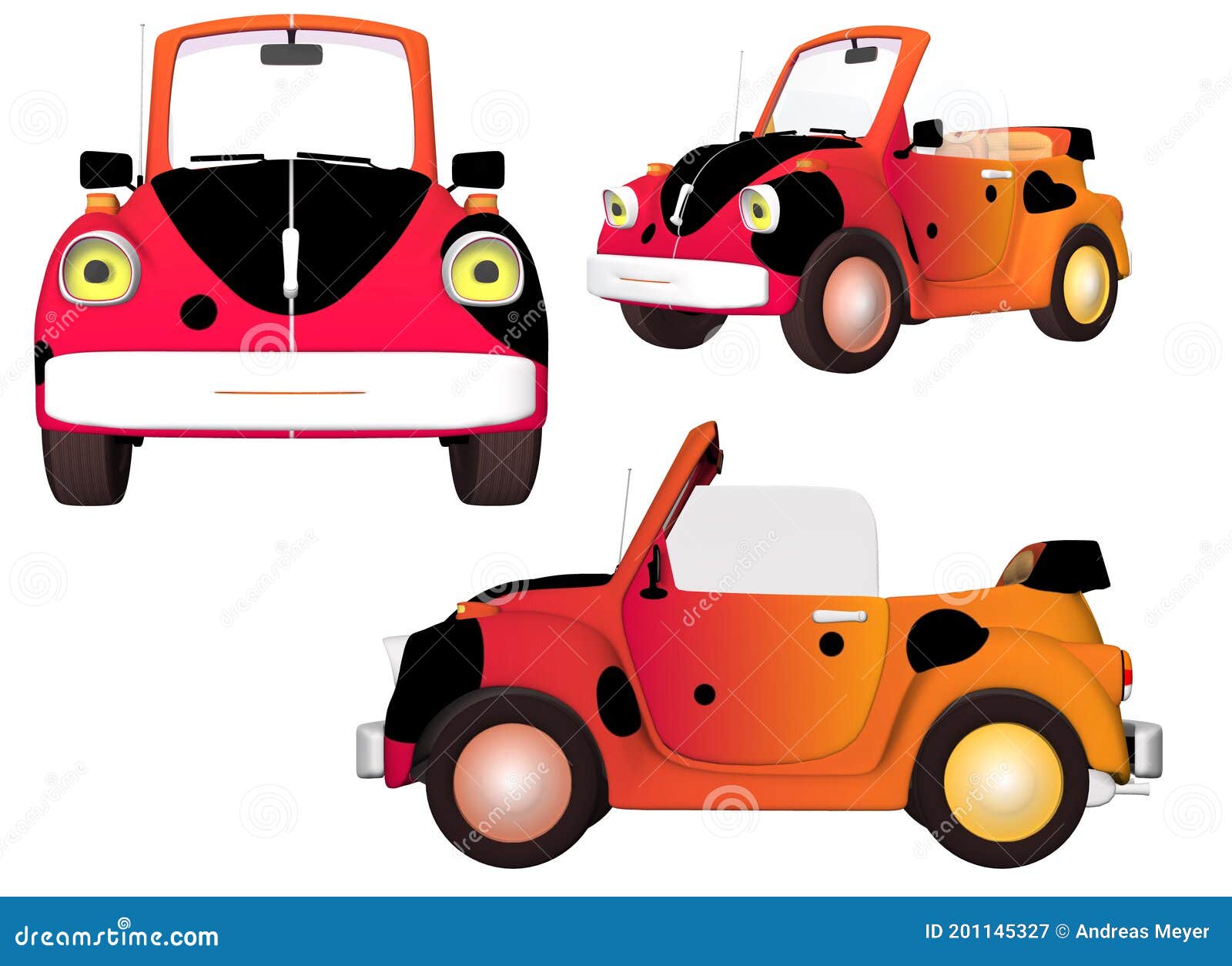 Toon Car stock illustration. Illustration of render - 201145327