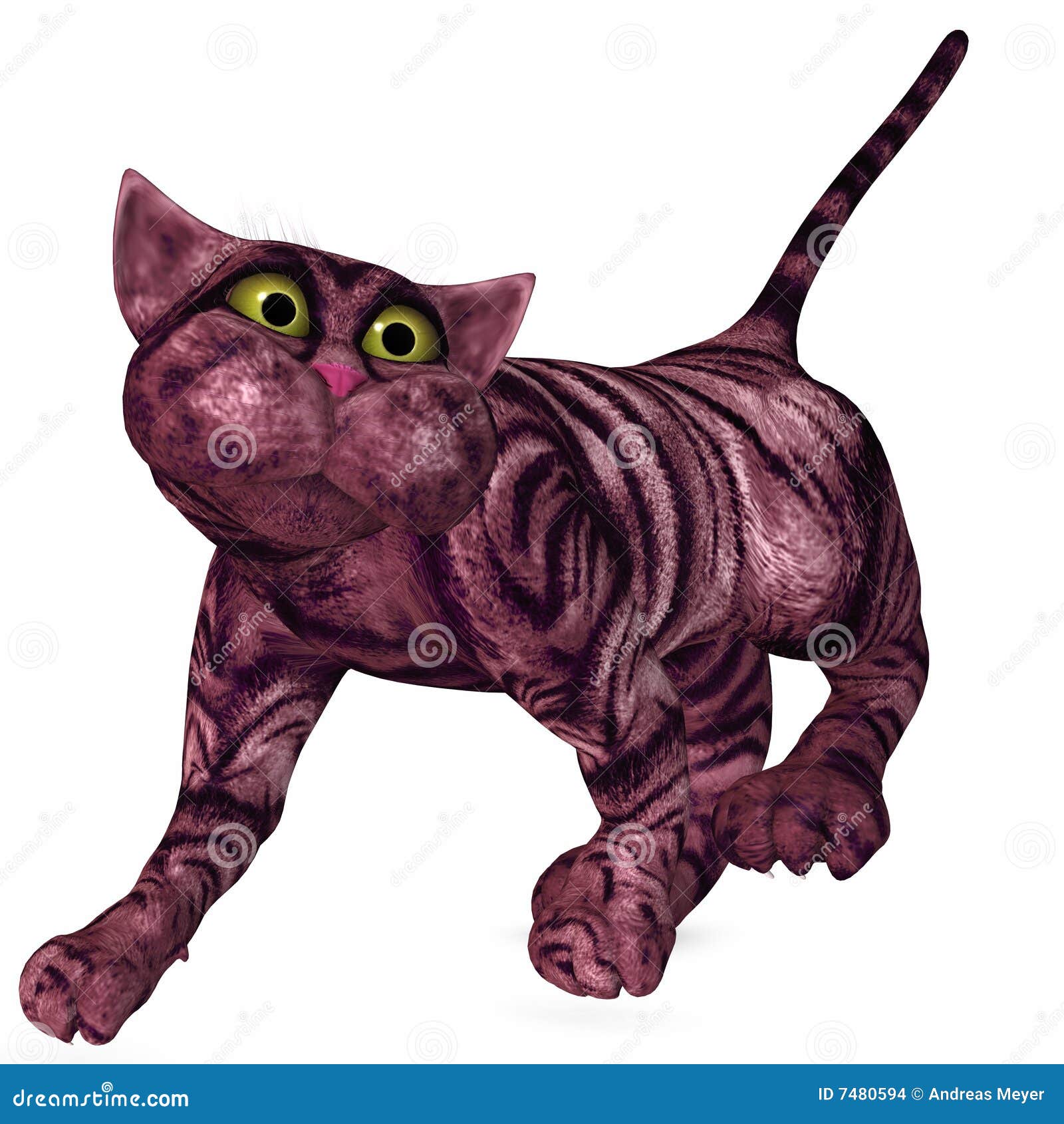 Toon Cat - 3D Figure stock illustration. Illustration of sweet - 7480594
