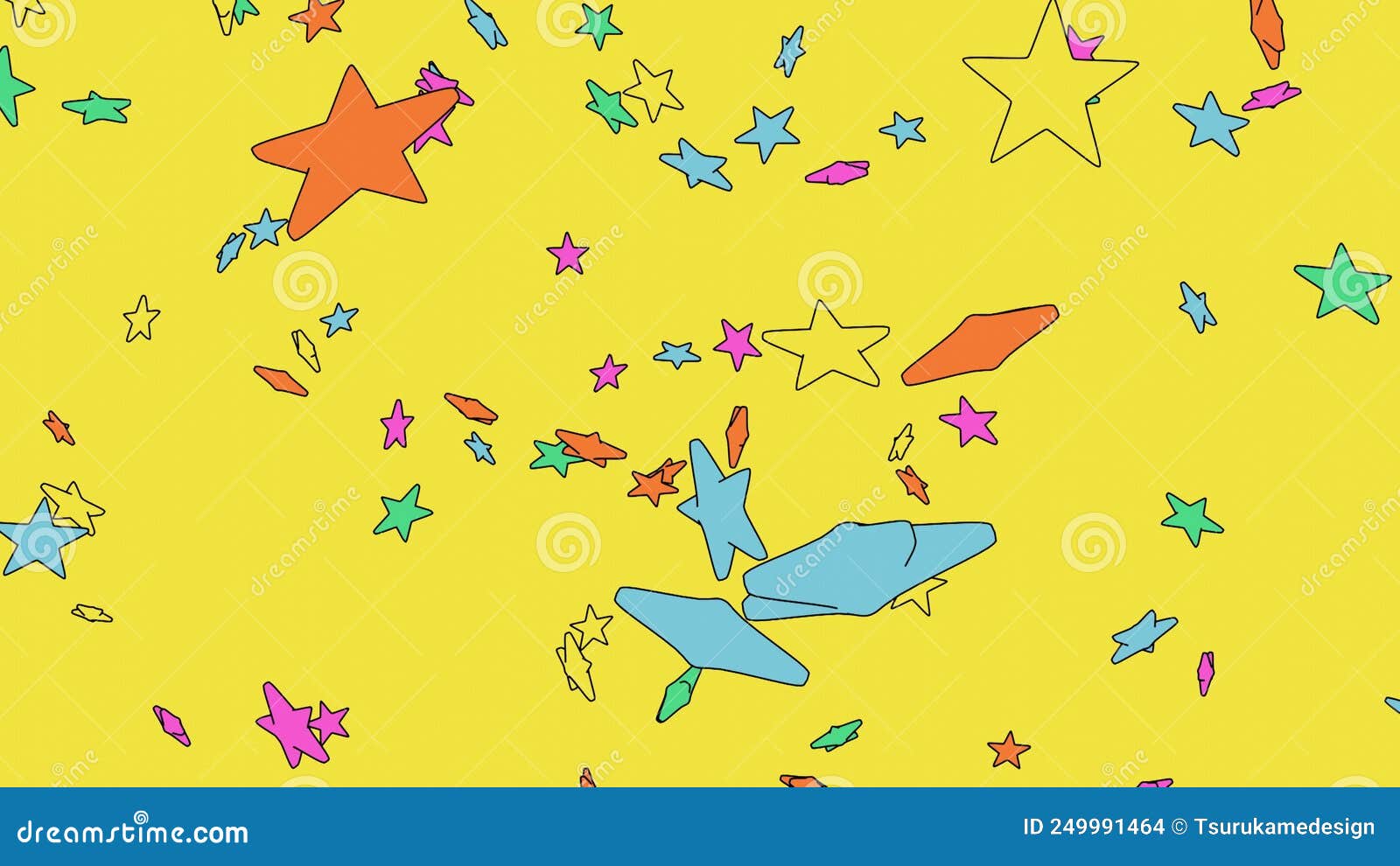 Toon Colorful Star Objects on Yellow Background. Stock Footage - Video ...