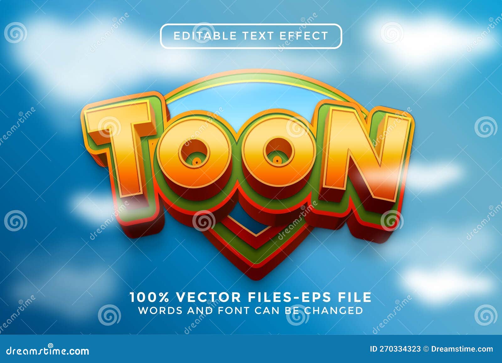 Toon Editable Text Effect stock vector. Illustration of editable ...