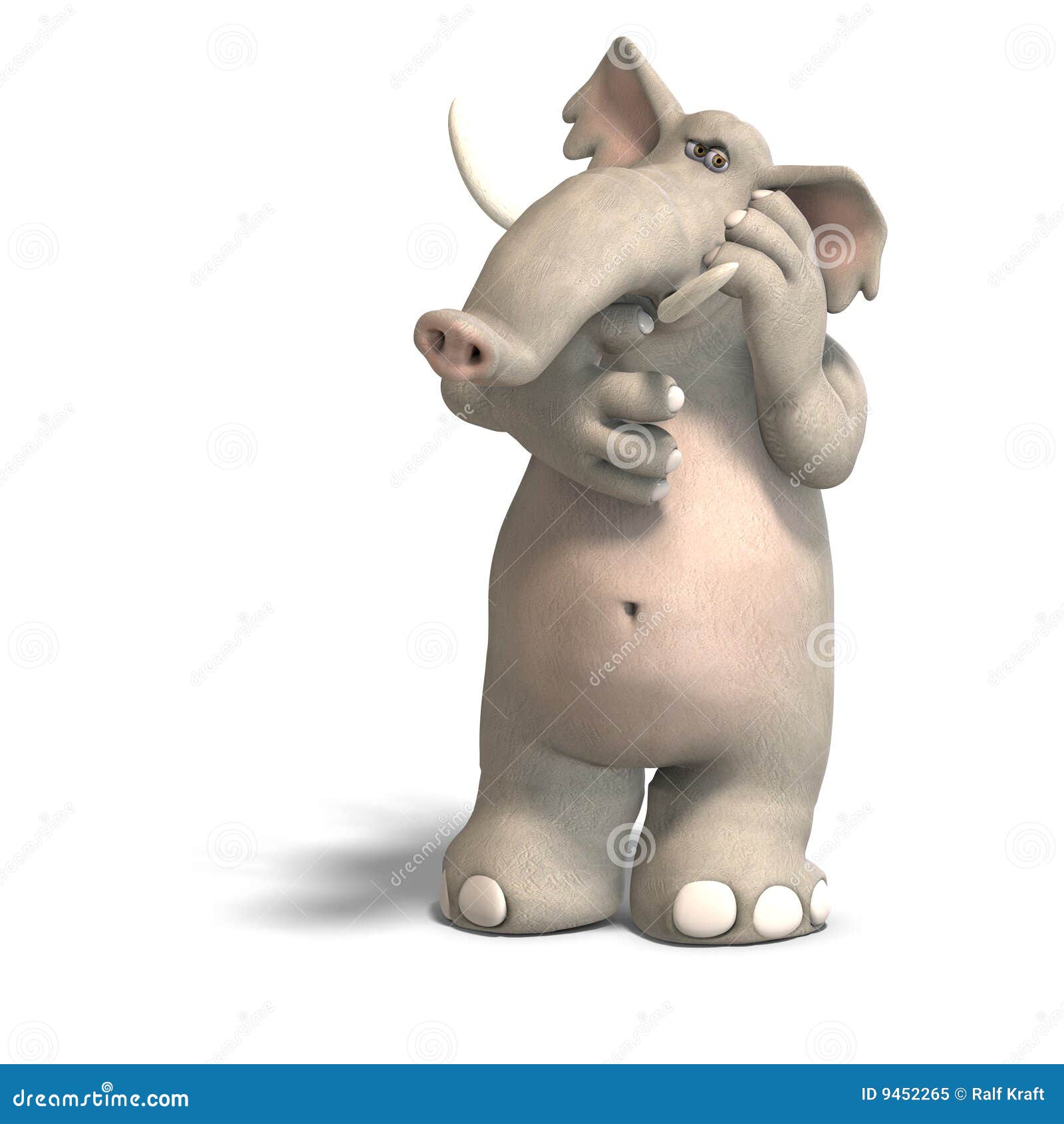 Toon elephant thinking stock illustration. Illustration of mammalia ...