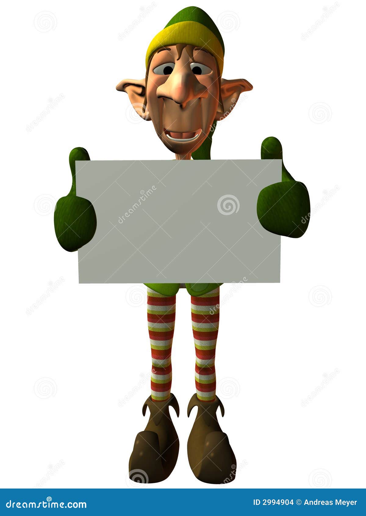 Toon Elf with Sign stock illustration. Illustration of claus - 2994904