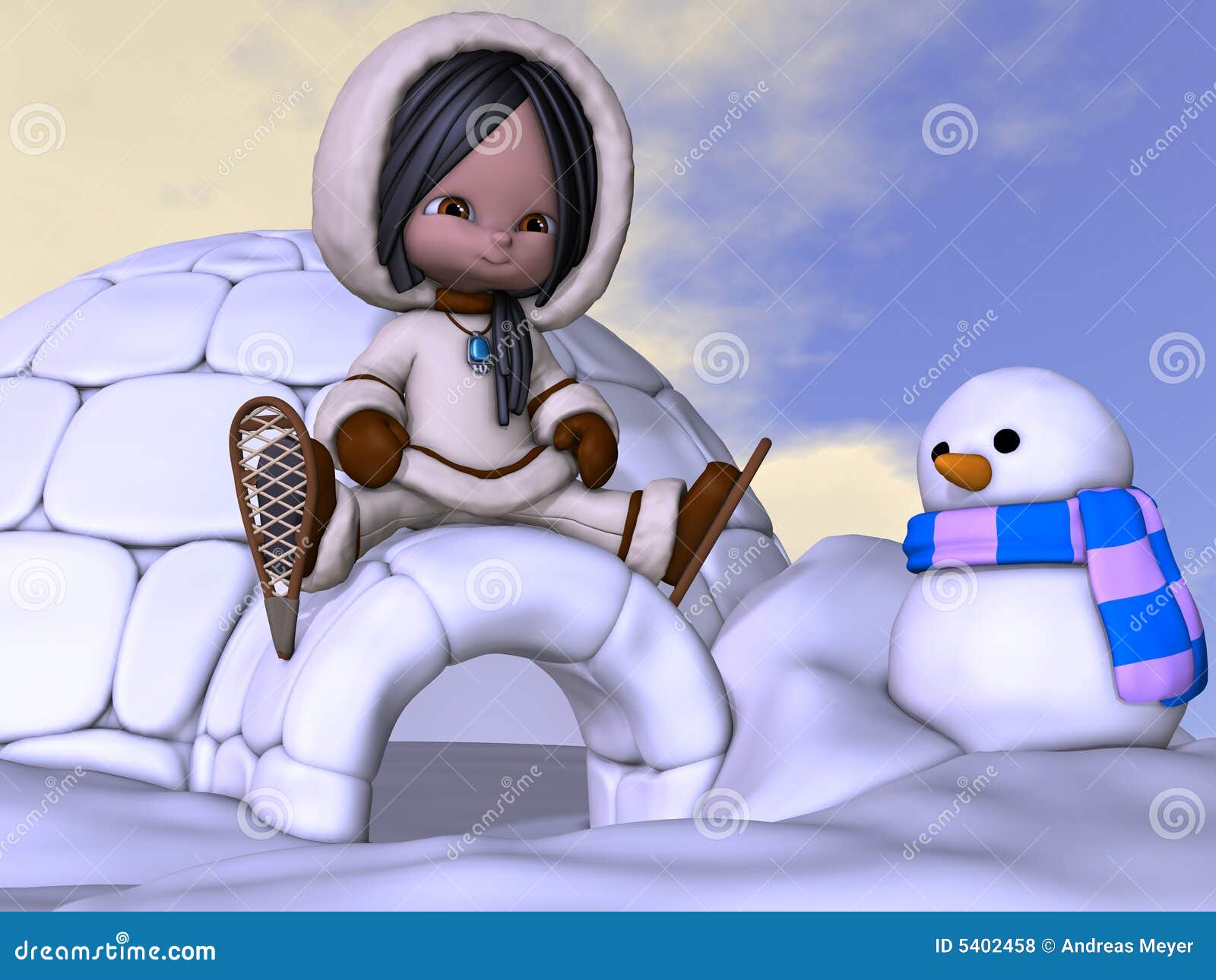 Toon Eskimo stock illustration. Illustration of nature - 5402458