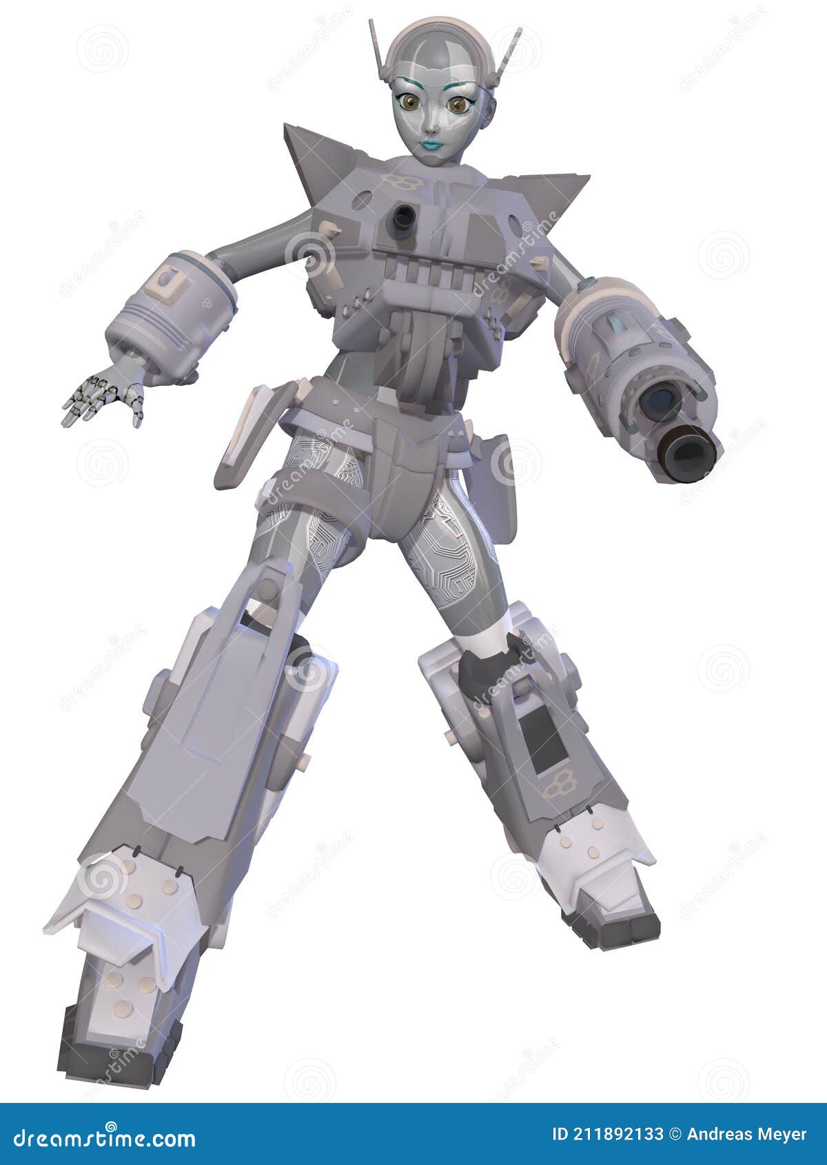 Fantasy Robot Cartoon Illustration | CartoonDealer.com #46646904