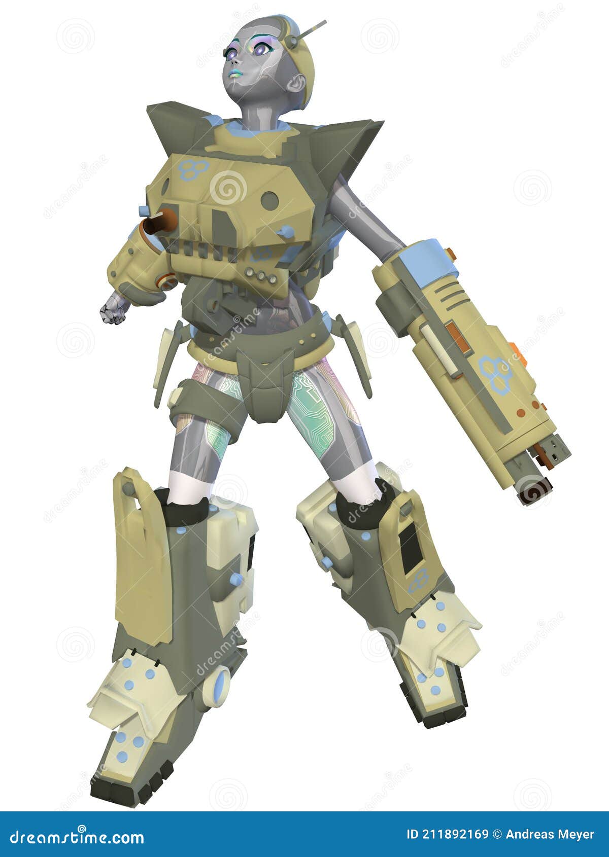 Fantasy Robot Cartoon Illustration | CartoonDealer.com #46646904