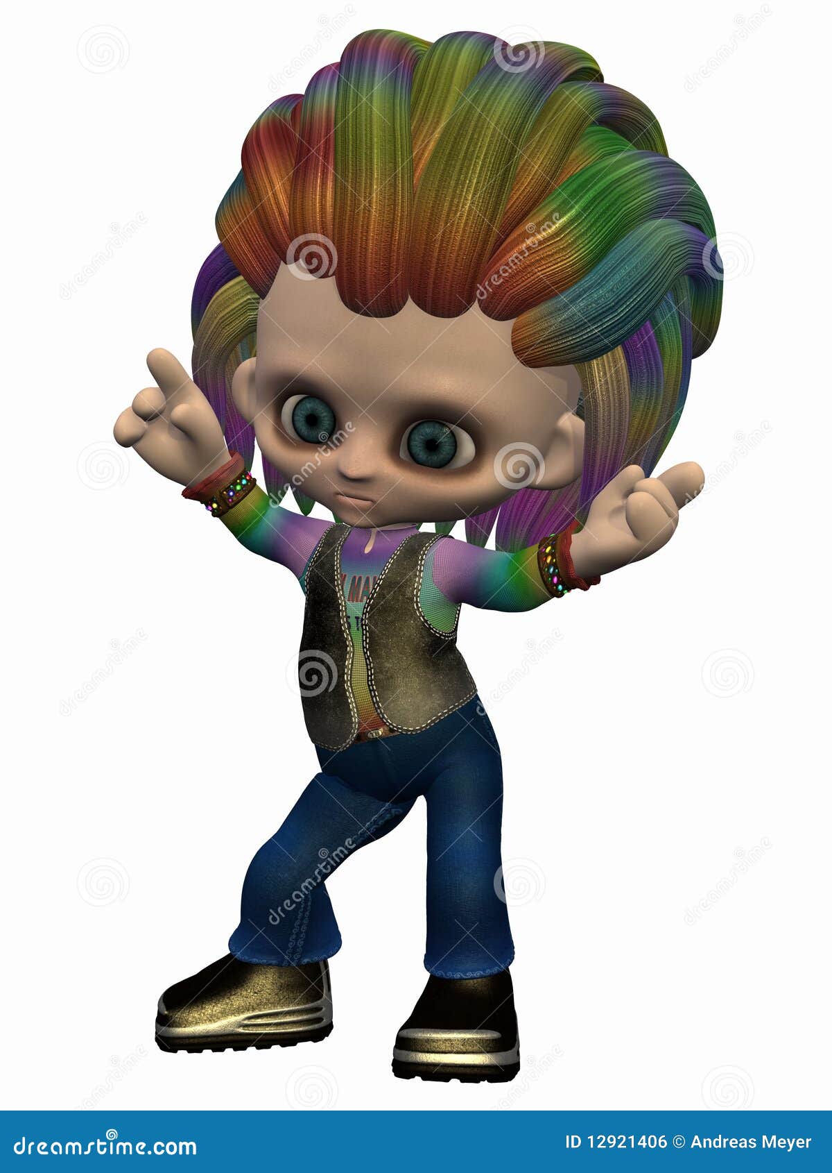 Anime Punk Rocker Boy Vector Cartoon | CartoonDealer.com #42993105