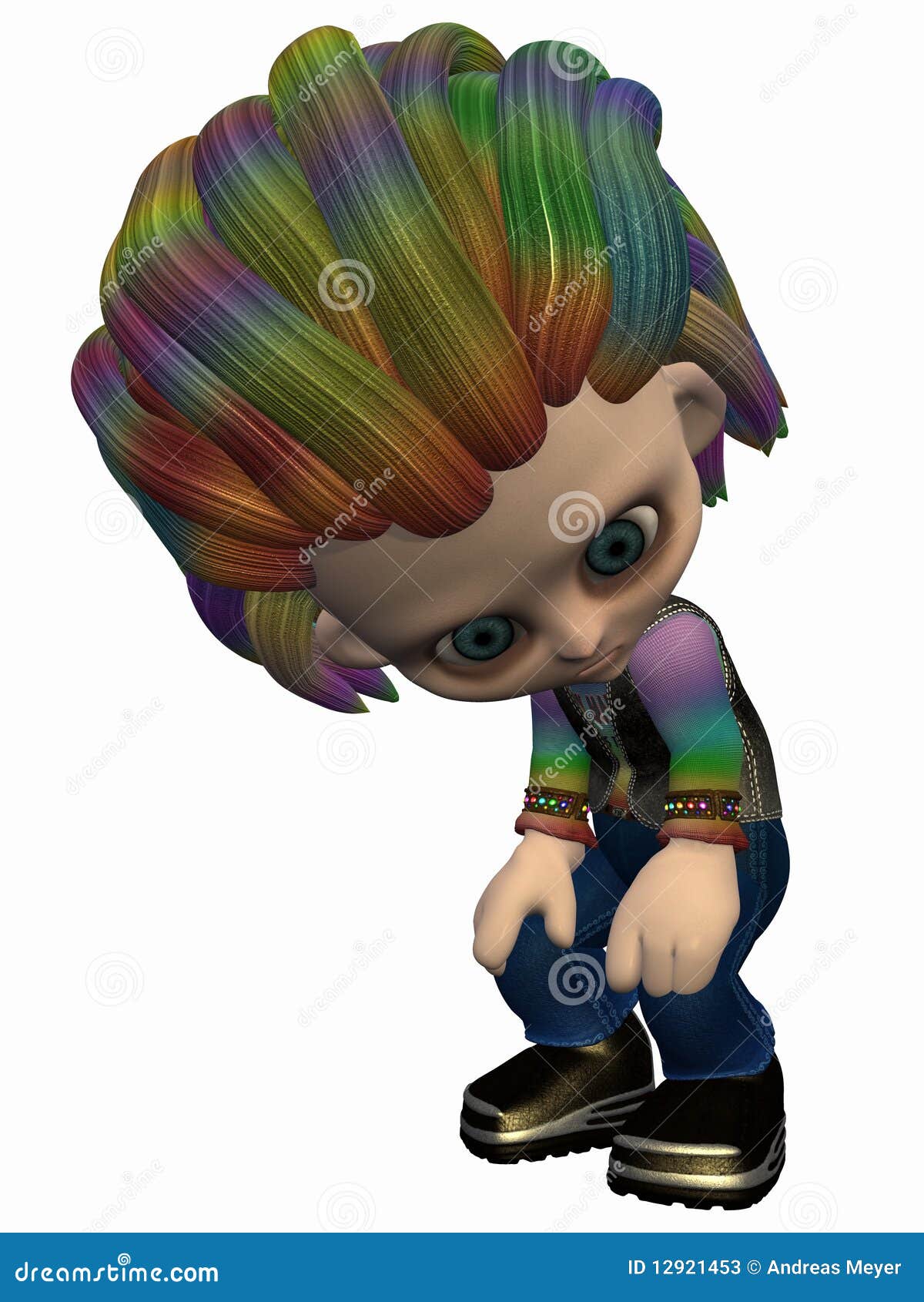 Anime Punk Rocker Boy Vector Cartoon | CartoonDealer.com #42993105