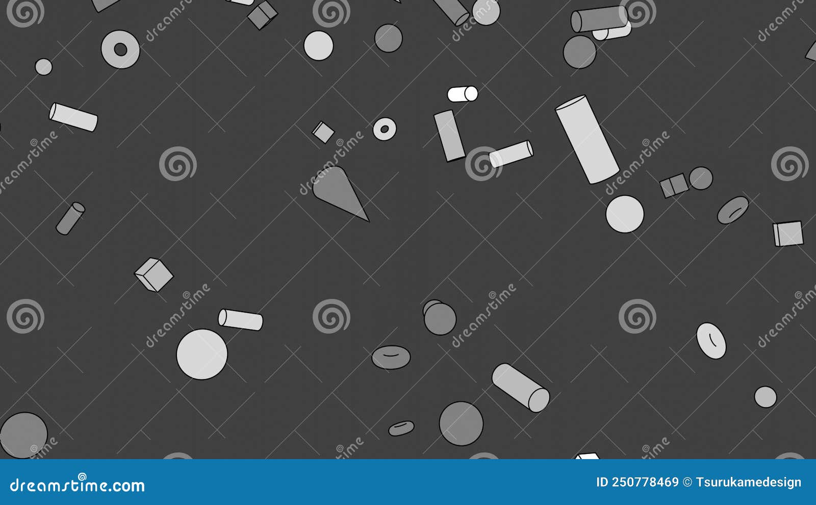 Toon Gray Geometric Objects on Gray Background. Stock Video - Video of ...