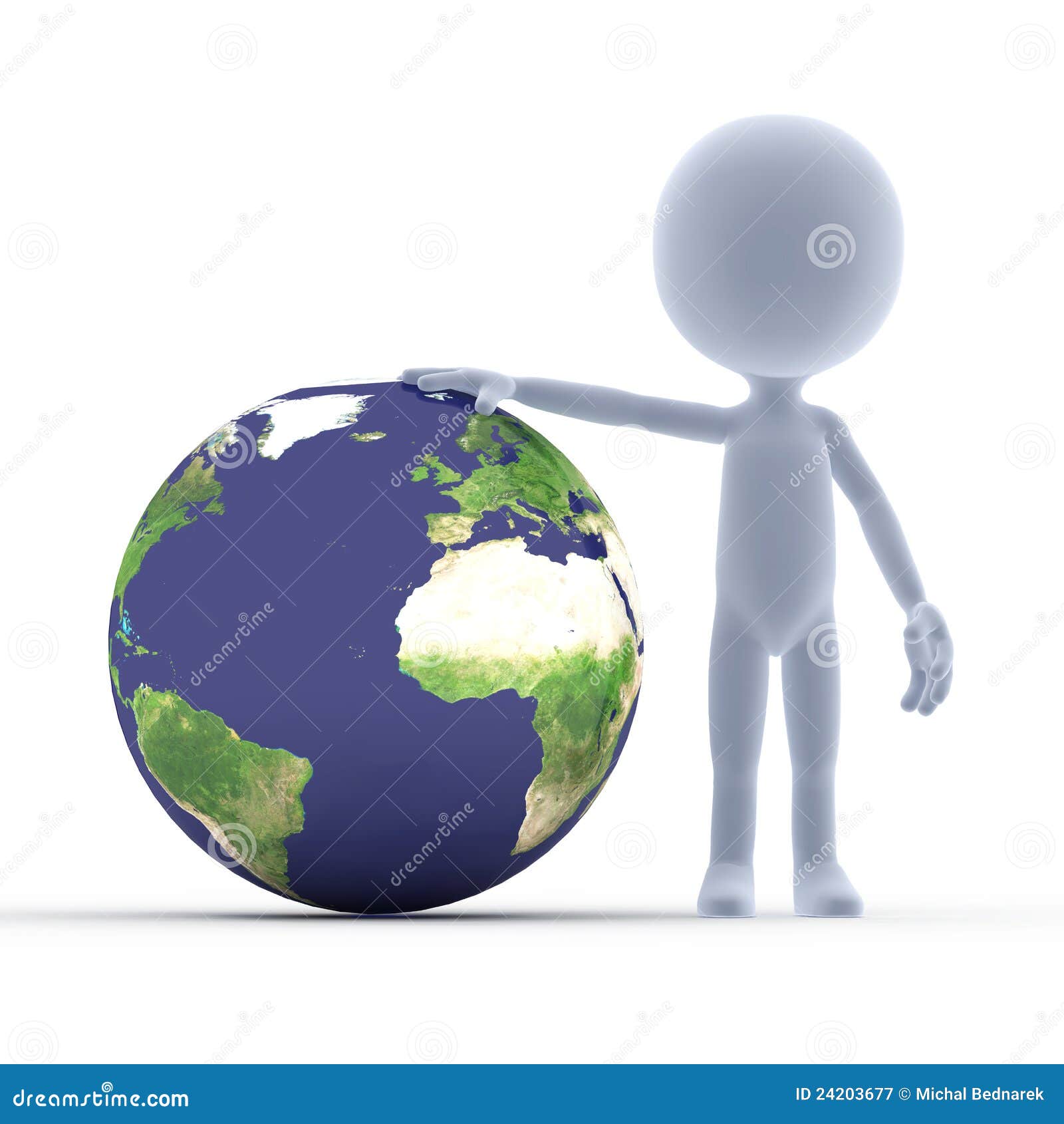 Toon guy and the earth. stock illustration. Illustration of earth ...