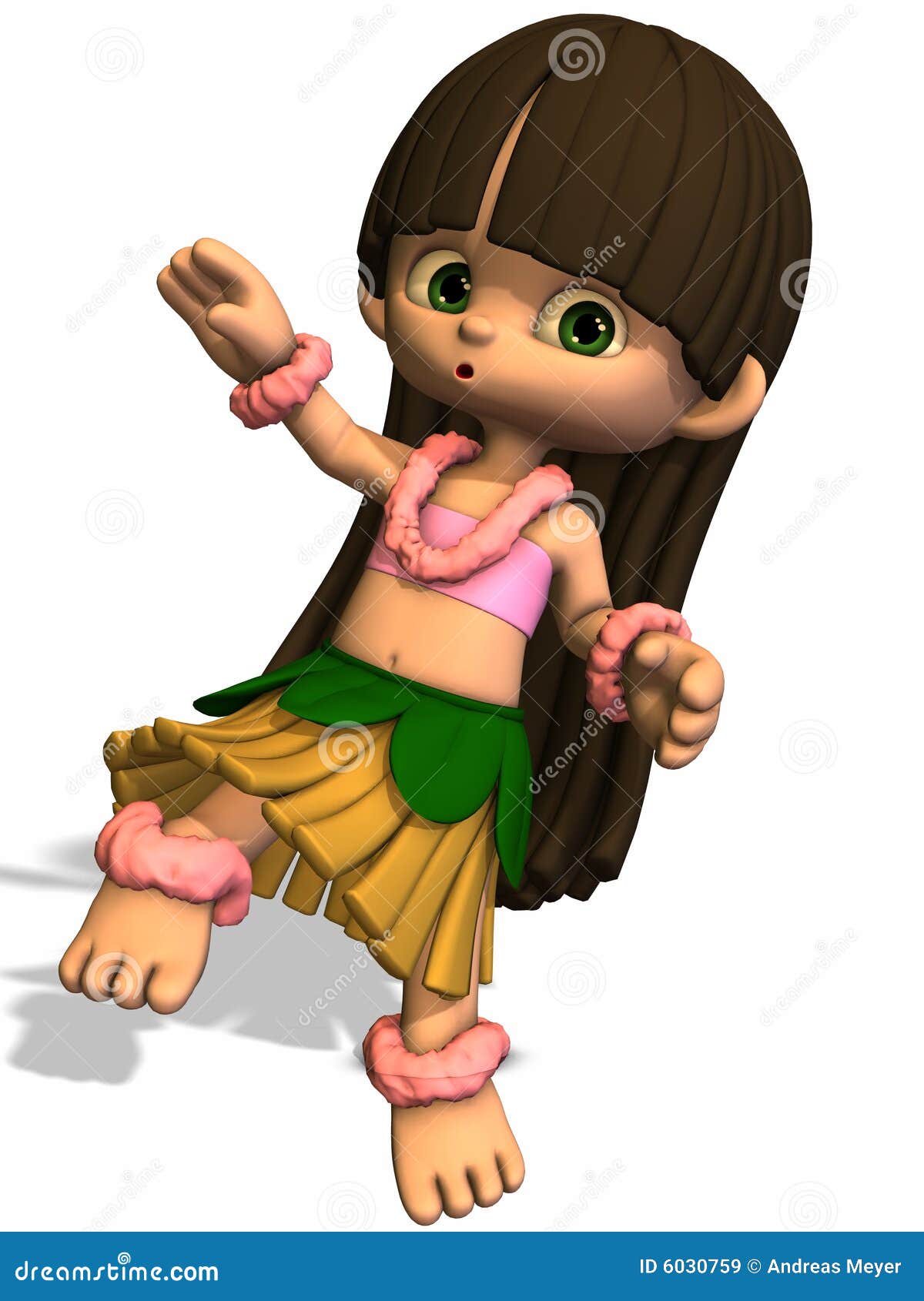 Toon Hula Girl stock illustration. Illustration of beauty - 6030759