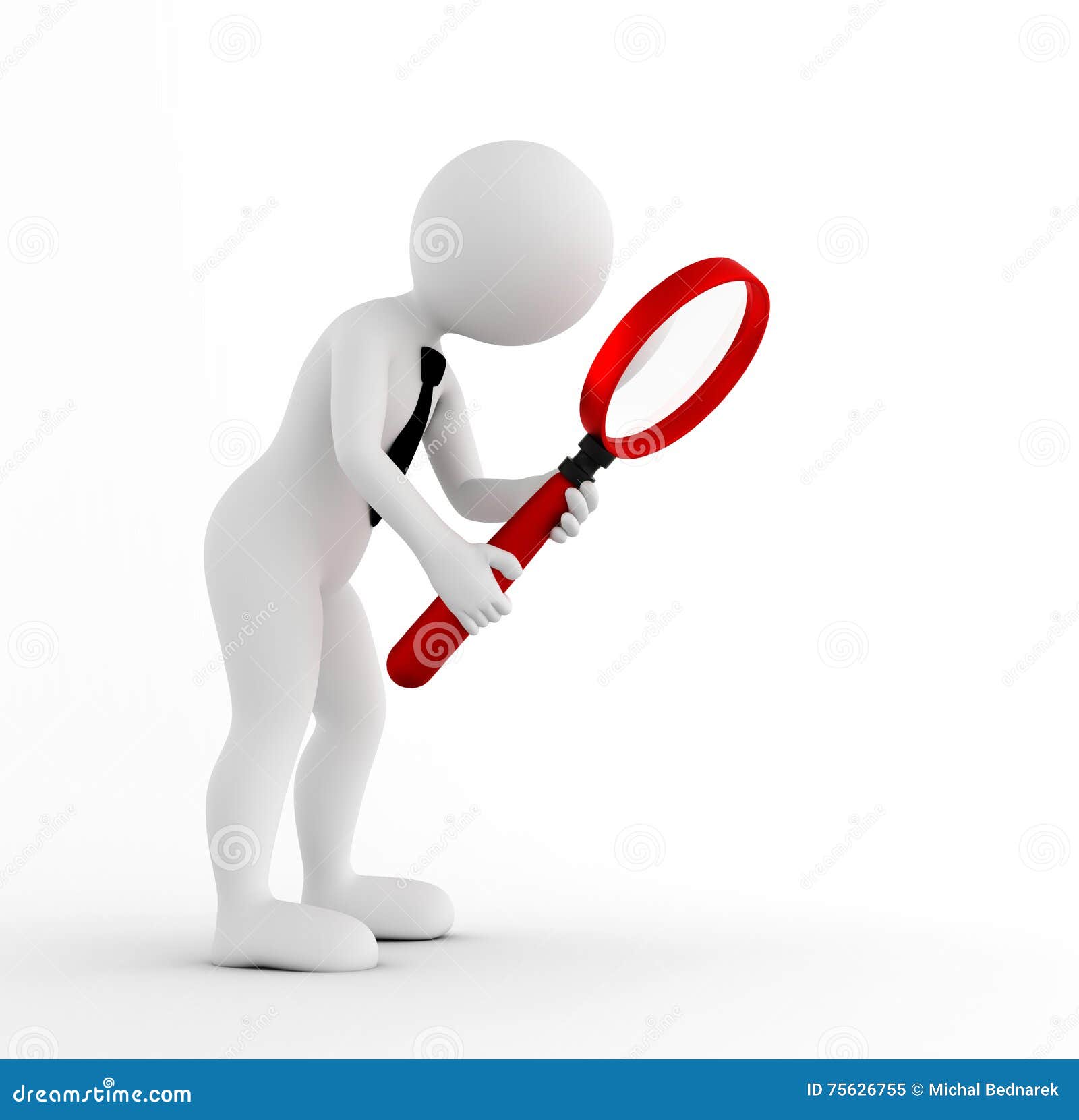 Toon-Mann, Der Durch Lupe Schaut Stock Abbildung - Illustration von ...