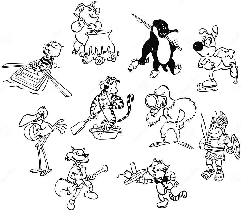 Toon Mascots stock vector. Illustration of stork, soldier - 7844749