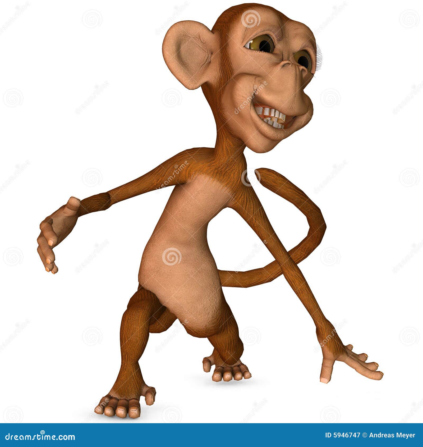 Toon Monkey Poses For Your Composition. Royalty-Free Cartoon ...