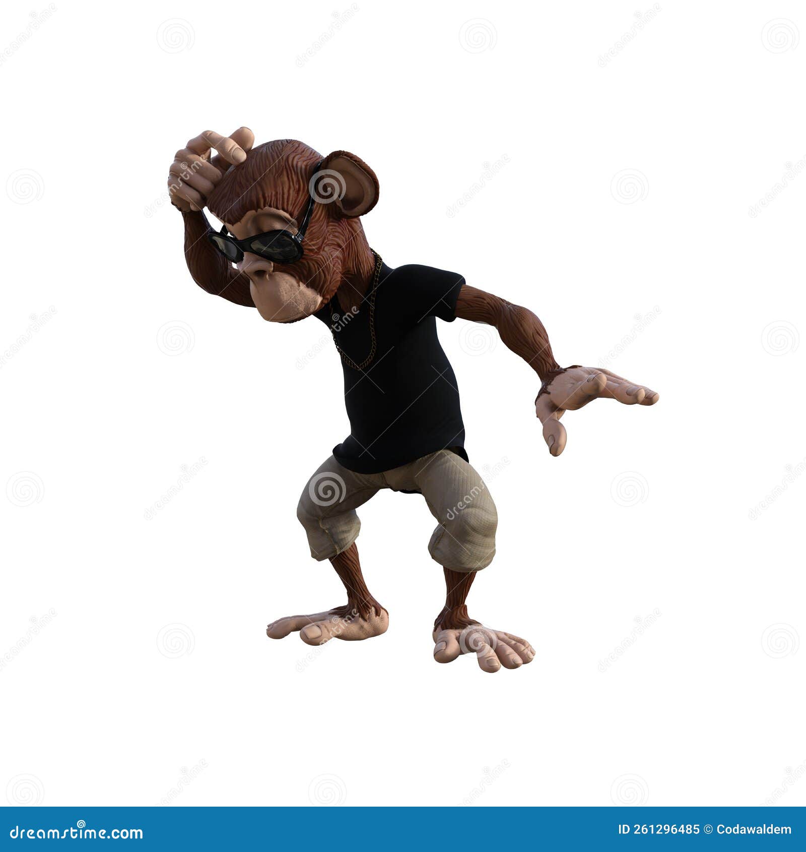 Toon Monkey Poses for Your Composition. Stock Image - Image of graphic ...