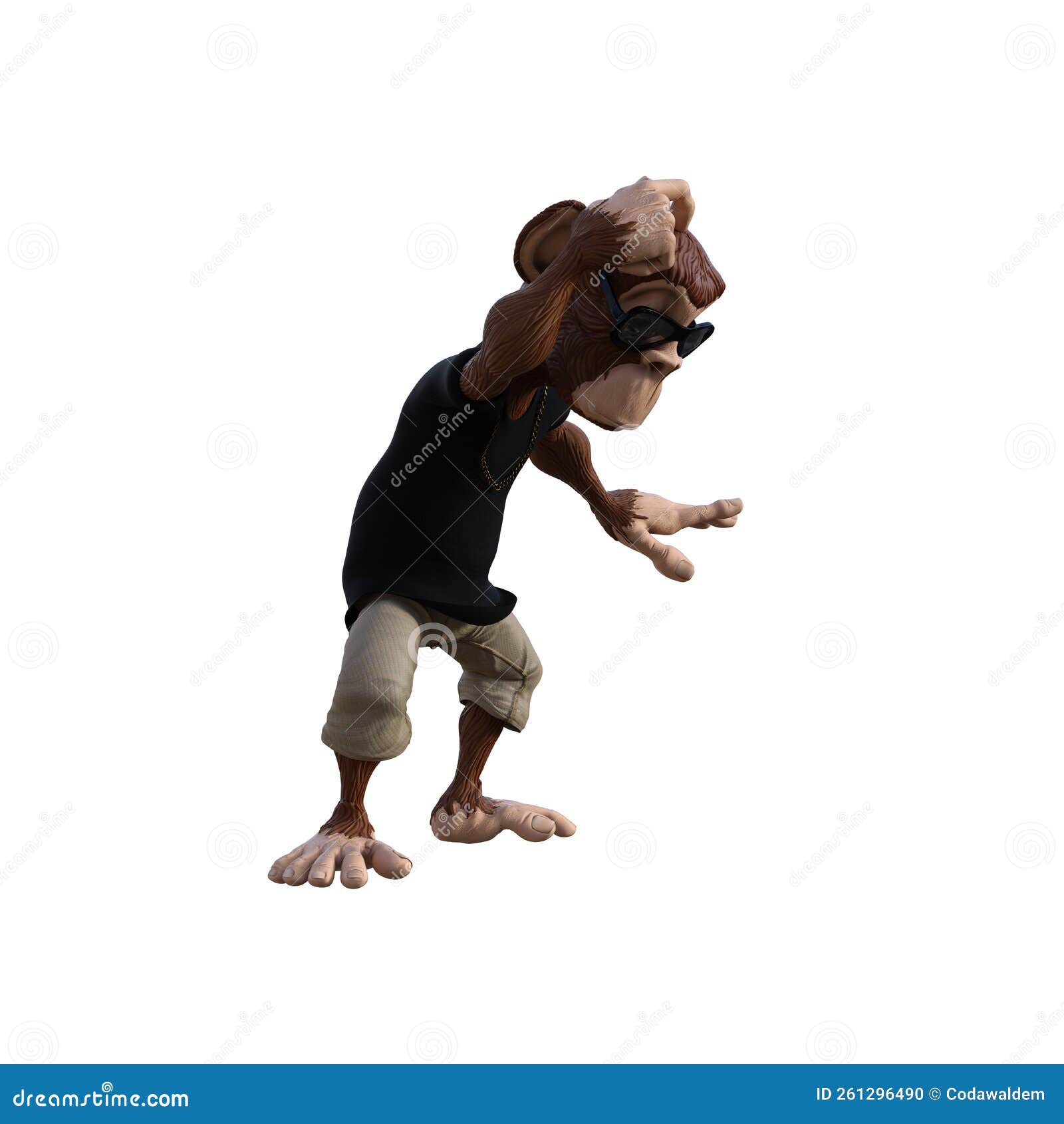 Toon Monkey Poses for Your Composition. Stock Illustration ...
