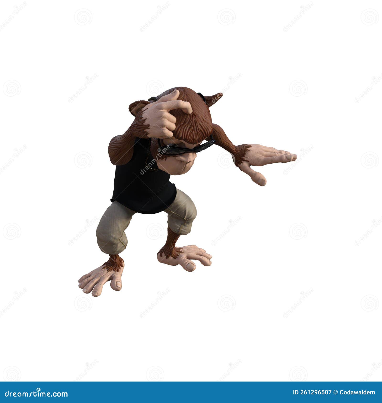 Monkey Poses Monochrome Cartoon Vector Illustration | CartoonDealer.com ...