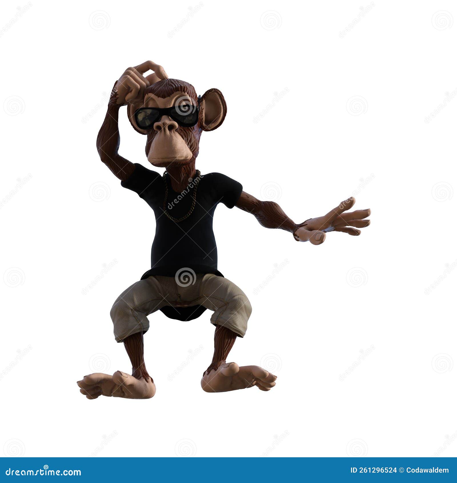 Toon Monkey Poses for Your Composition. Stock Illustration ...