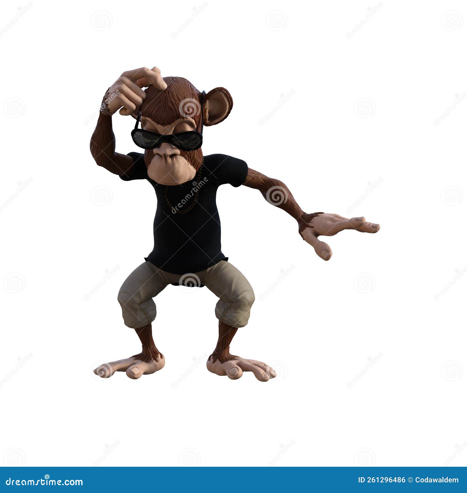 Monkey Poses Monochrome Cartoon Vector Illustration | CartoonDealer.com ...